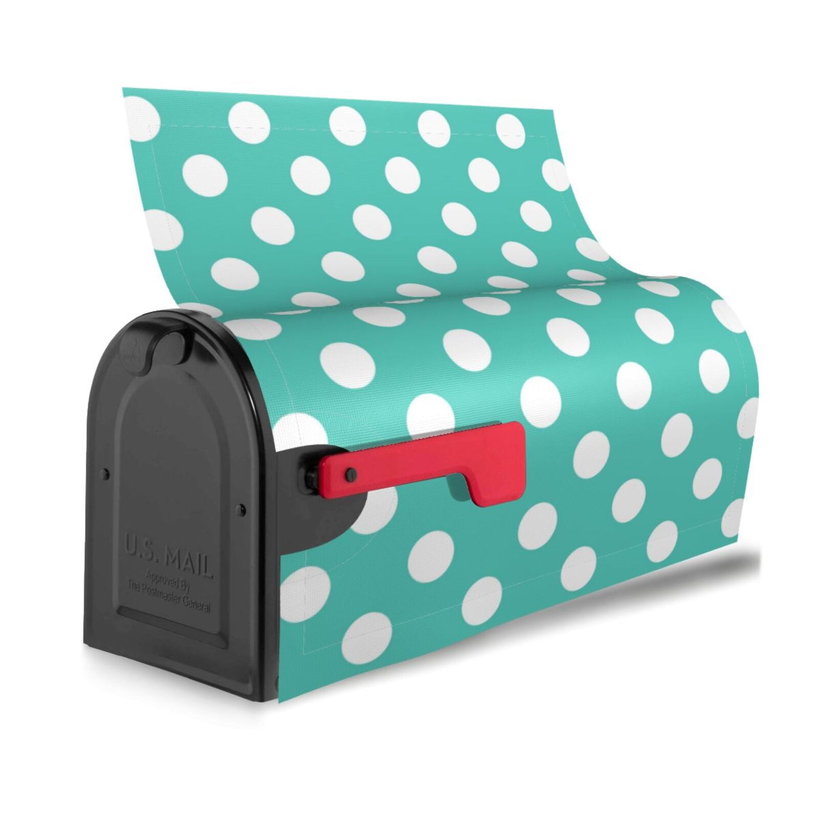 Bingfone Teal Turquoise And White Polka Dot Magnetic Mailbox Cover ...