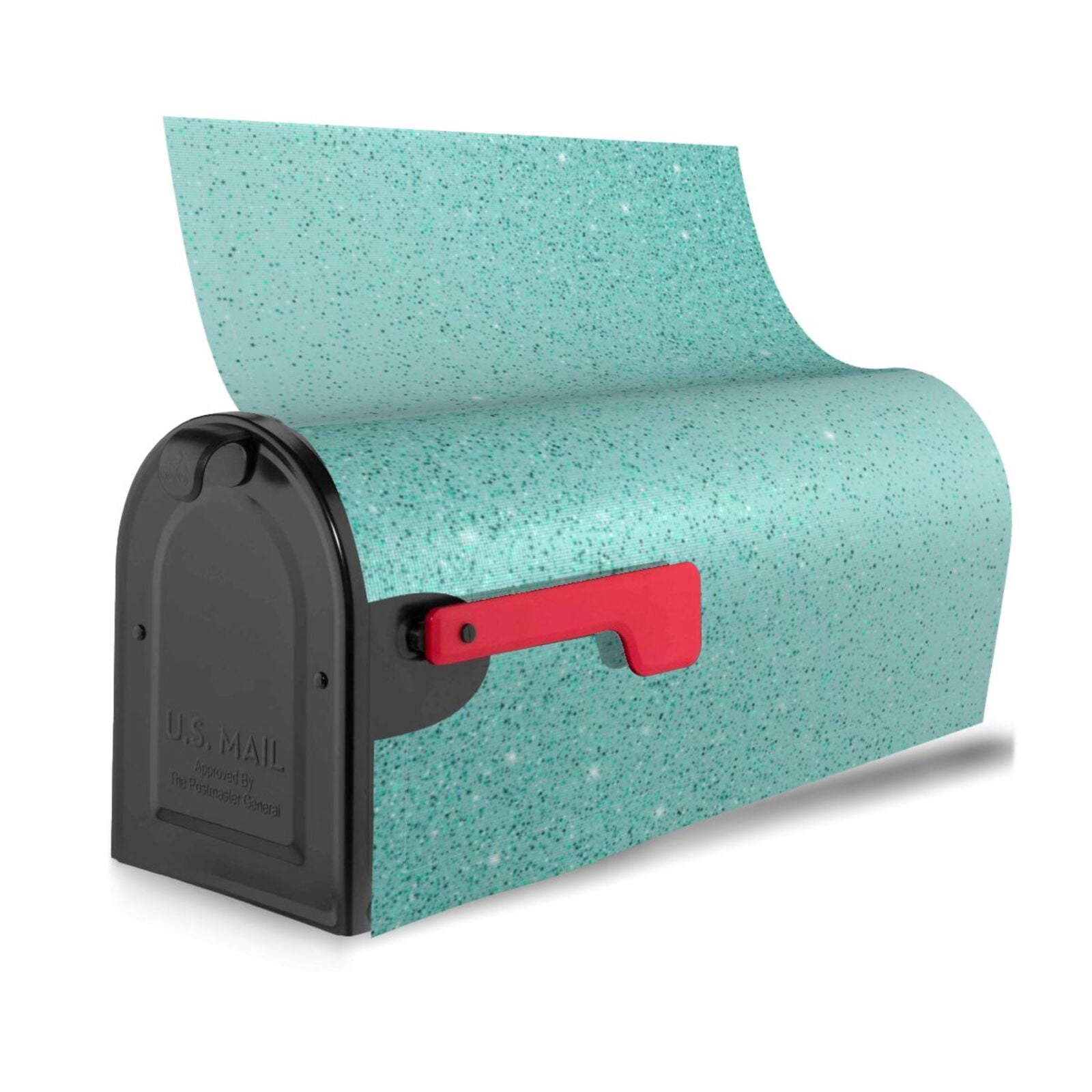 Bingfone Teal Turquoise Glitter Magnetic Mailbox Cover Standard Size ...