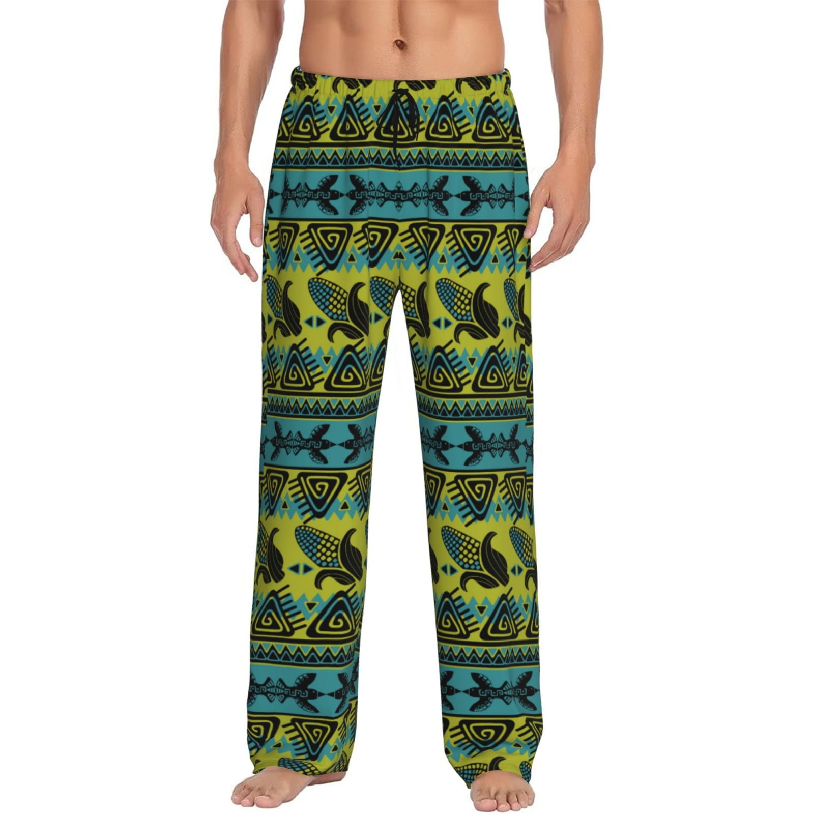 Bingfone Teal Vintage Corn Pattern Mens All Over Print Sleep Pajama ...