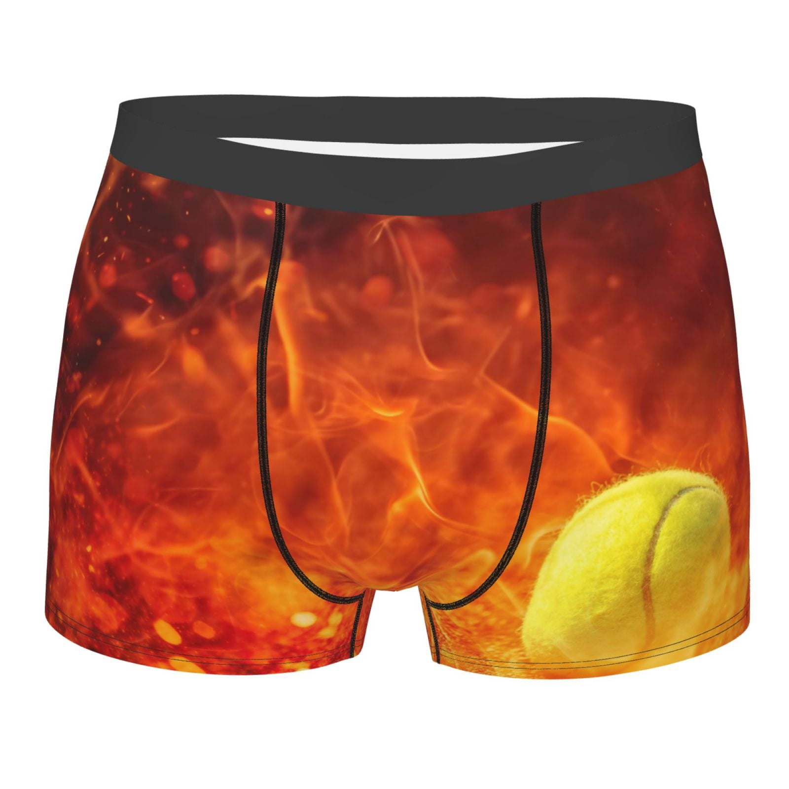Bingfone Tennis Ball In Fire Men's Underwear - Casual Stretch Boxer ...