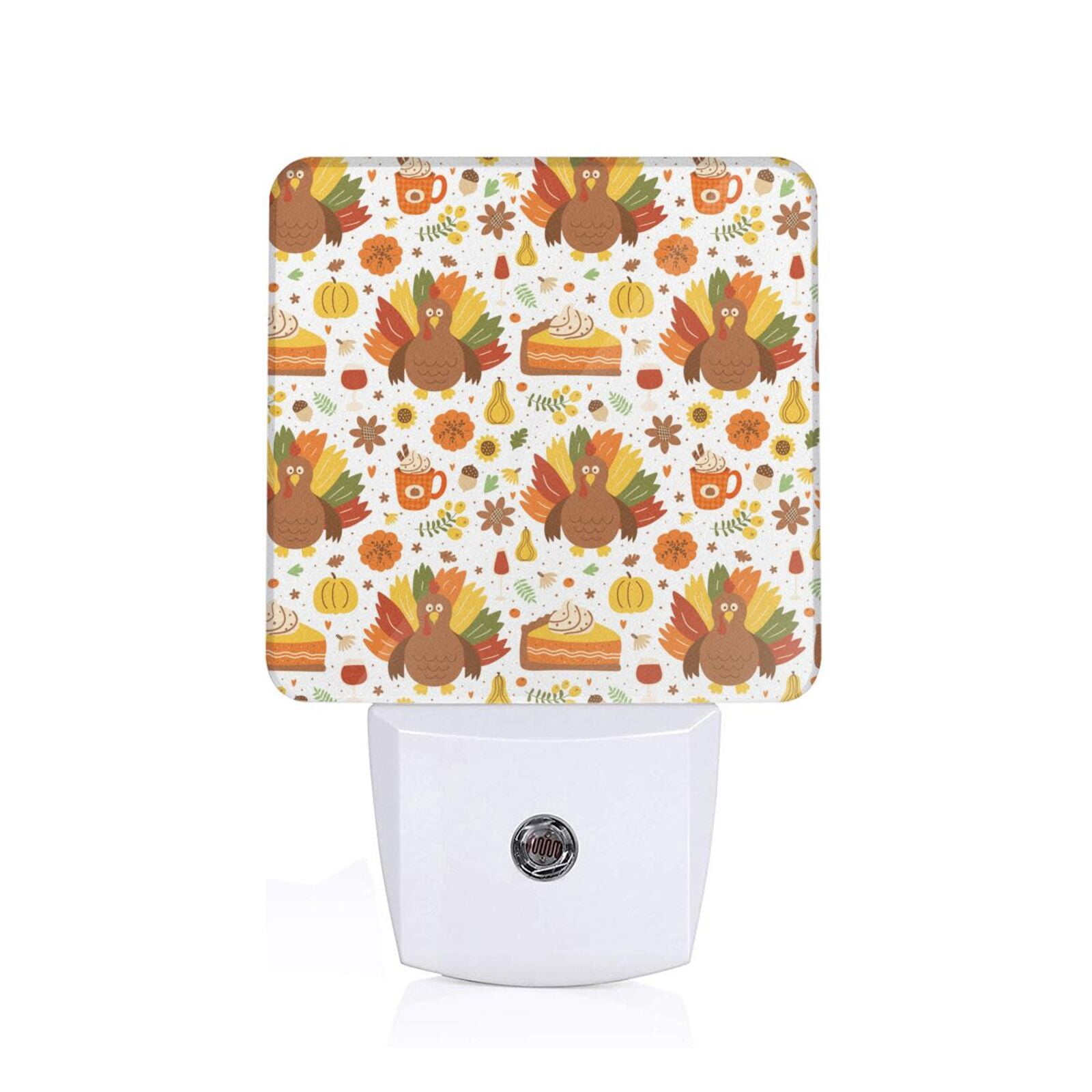 Bingfone Thanksgiving With Turkey Print Night Lights Plug into Wall ...