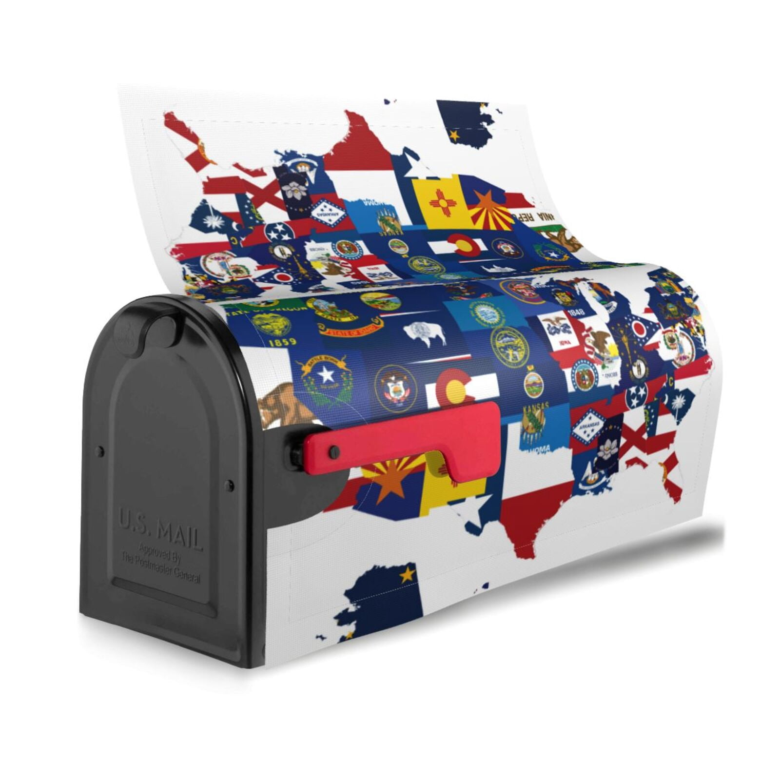 Bingfone The Map Of United States Magnetic Mailbox Cover Standard Size ...