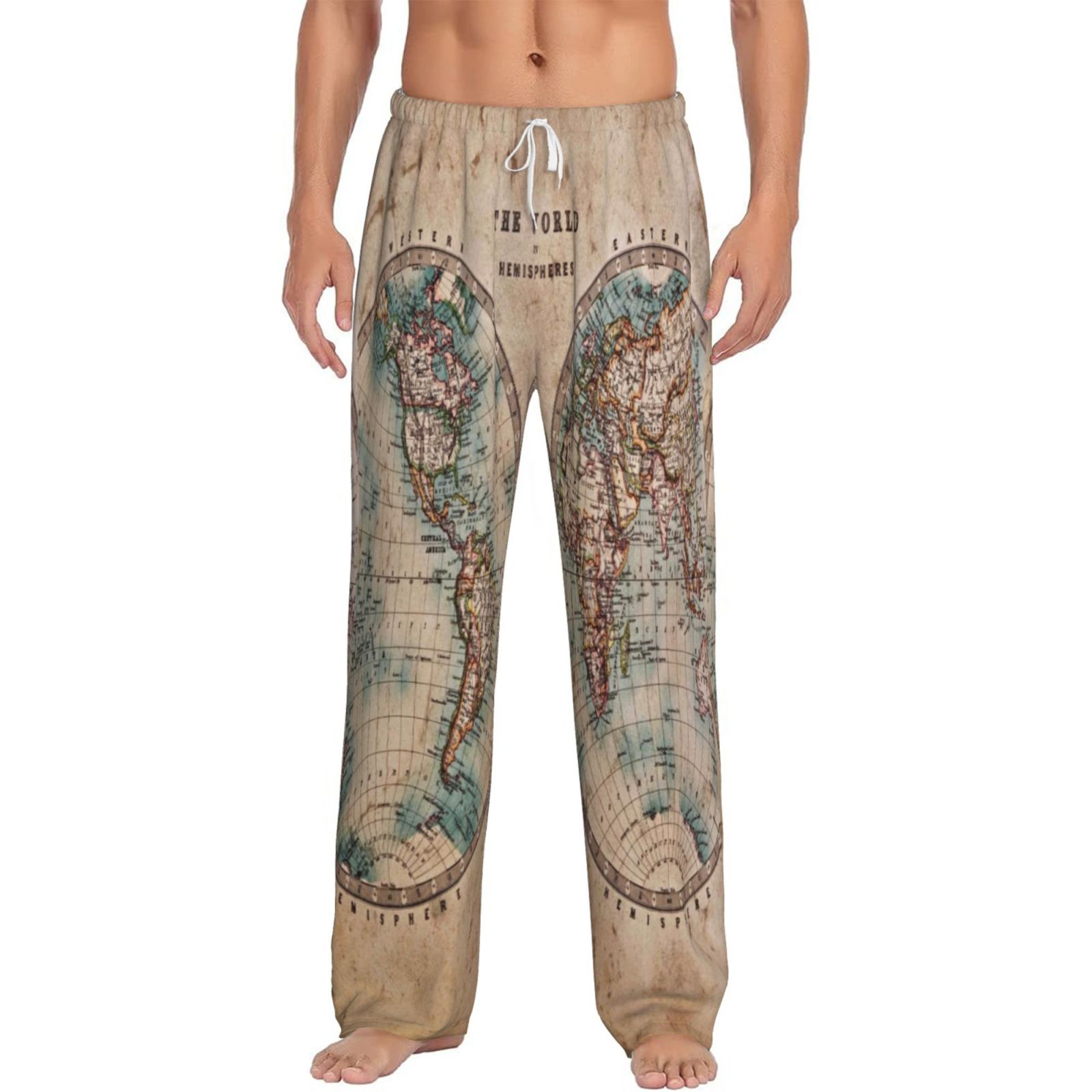 Bingfone The World Is Hemisphere Mens All Over Print Sleep Pajama Pants ...