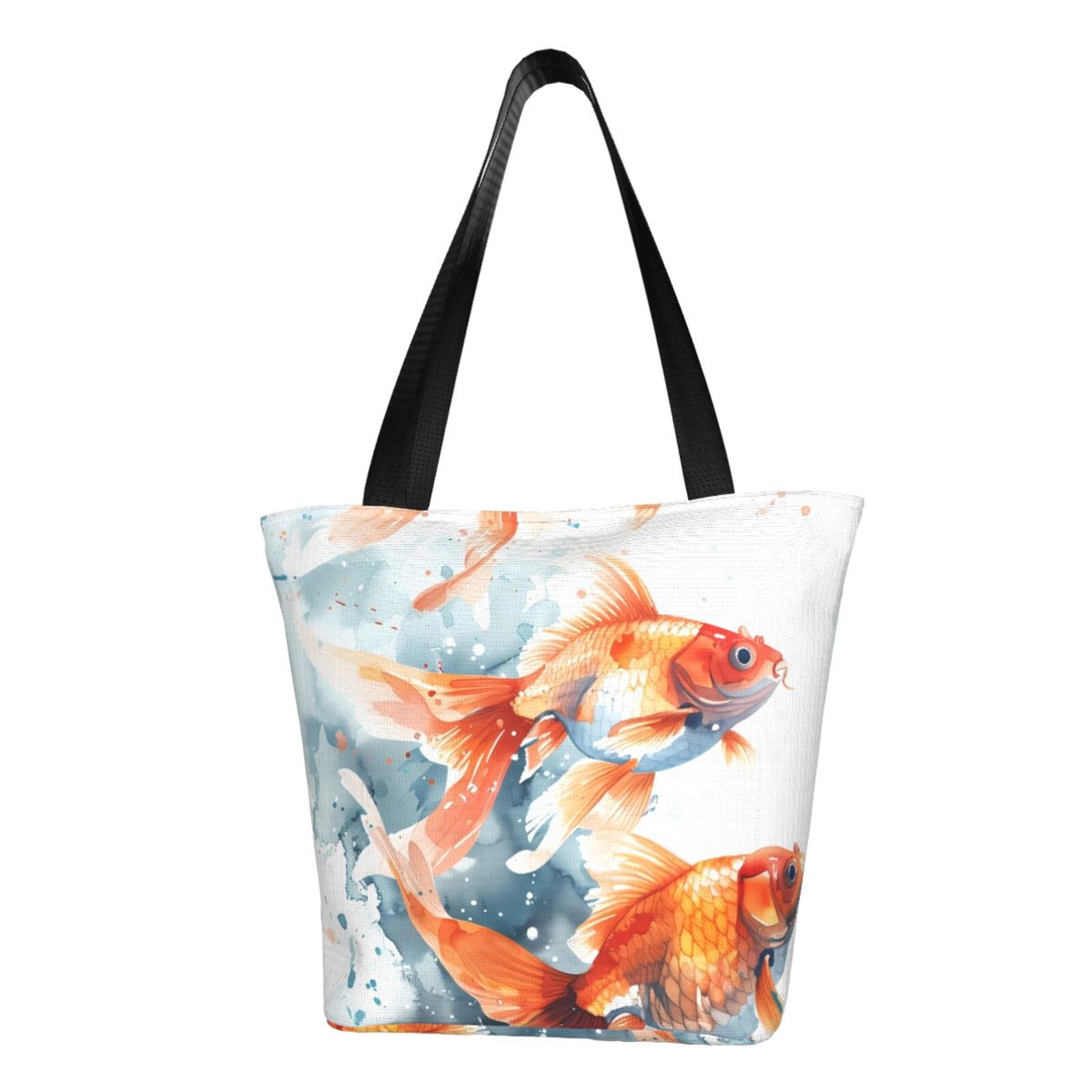 Bingfone Three Goldfish Watercolor Splash Women Shoulder Tote Bags ...