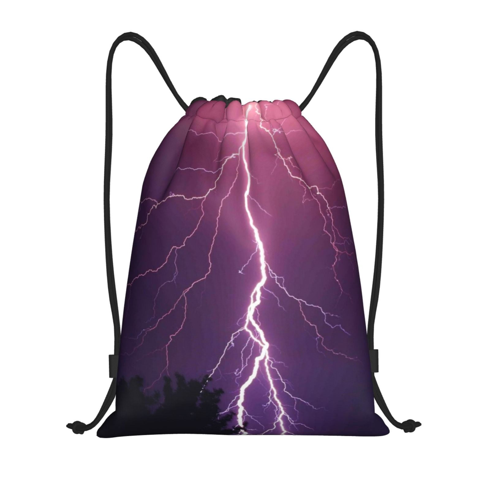 Bingfone Thunderstorm Violet Purple Drawstrings Backpacks Bags For Men ...