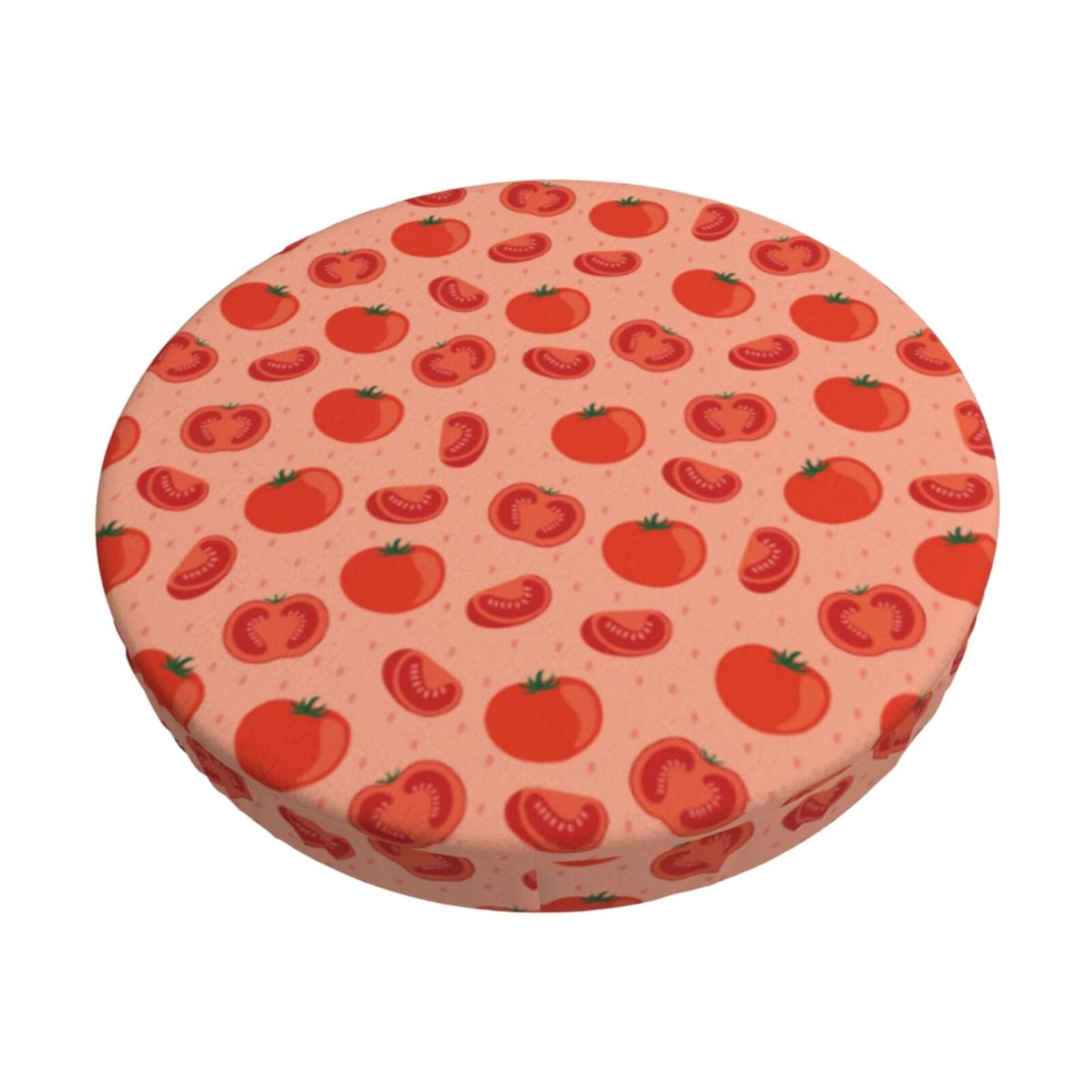 Bingfone Tomato Padded Round Bar Stool Cover Cushion with Elastic ...