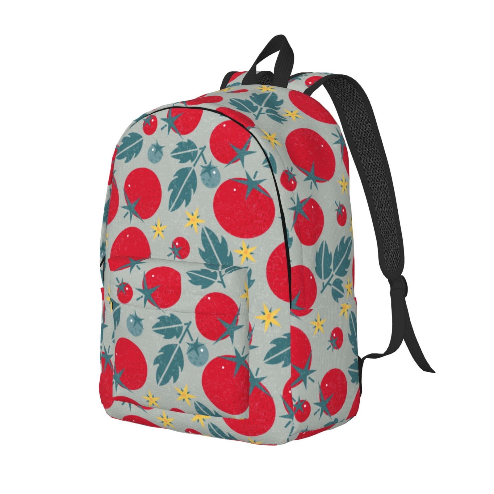 Bingfone Tomato Print Canvas College Laptop Backpack, Large Capacity ...