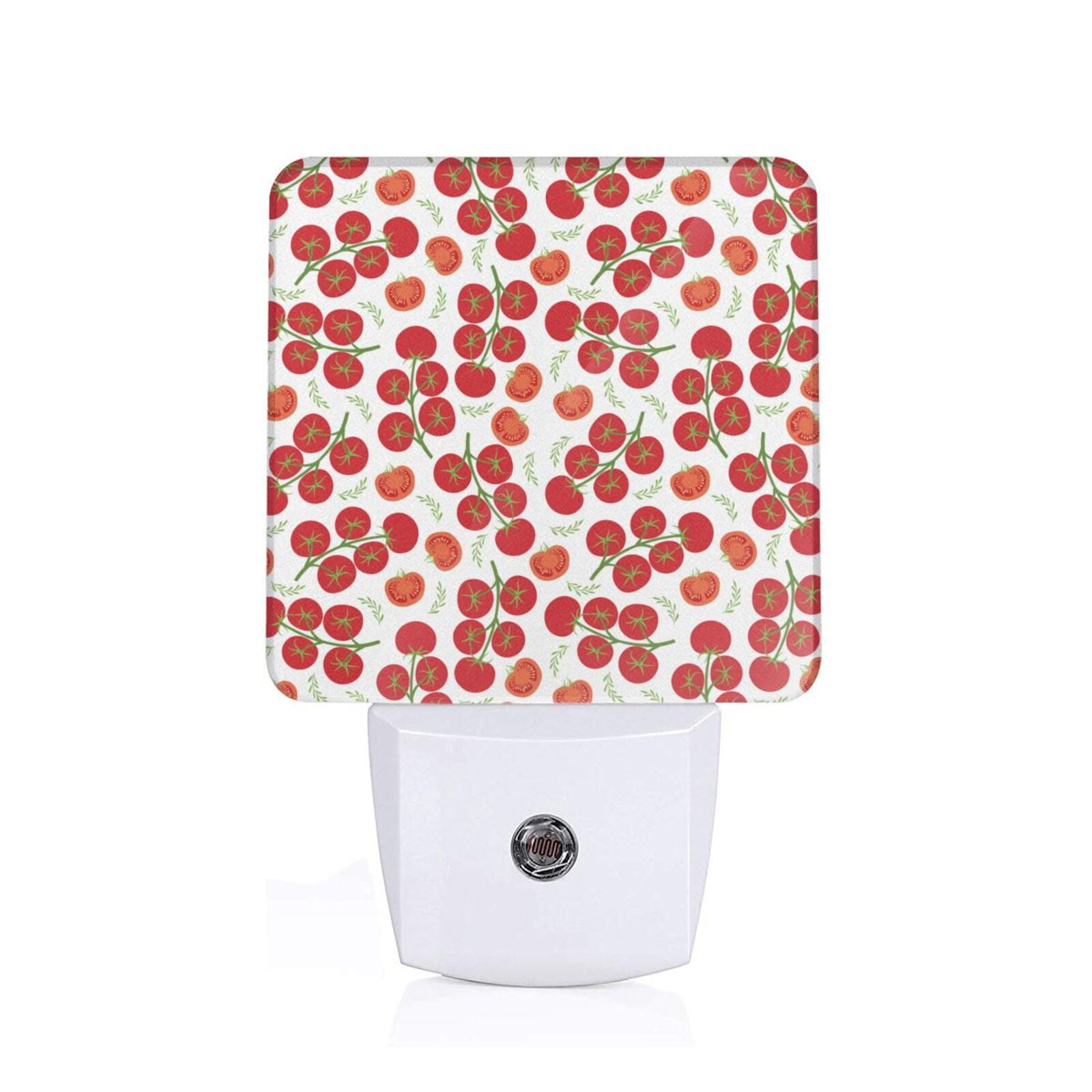 Bingfone Tomato Print Night Lights Plug into Wall,Dusk to Dawn,Bright ...