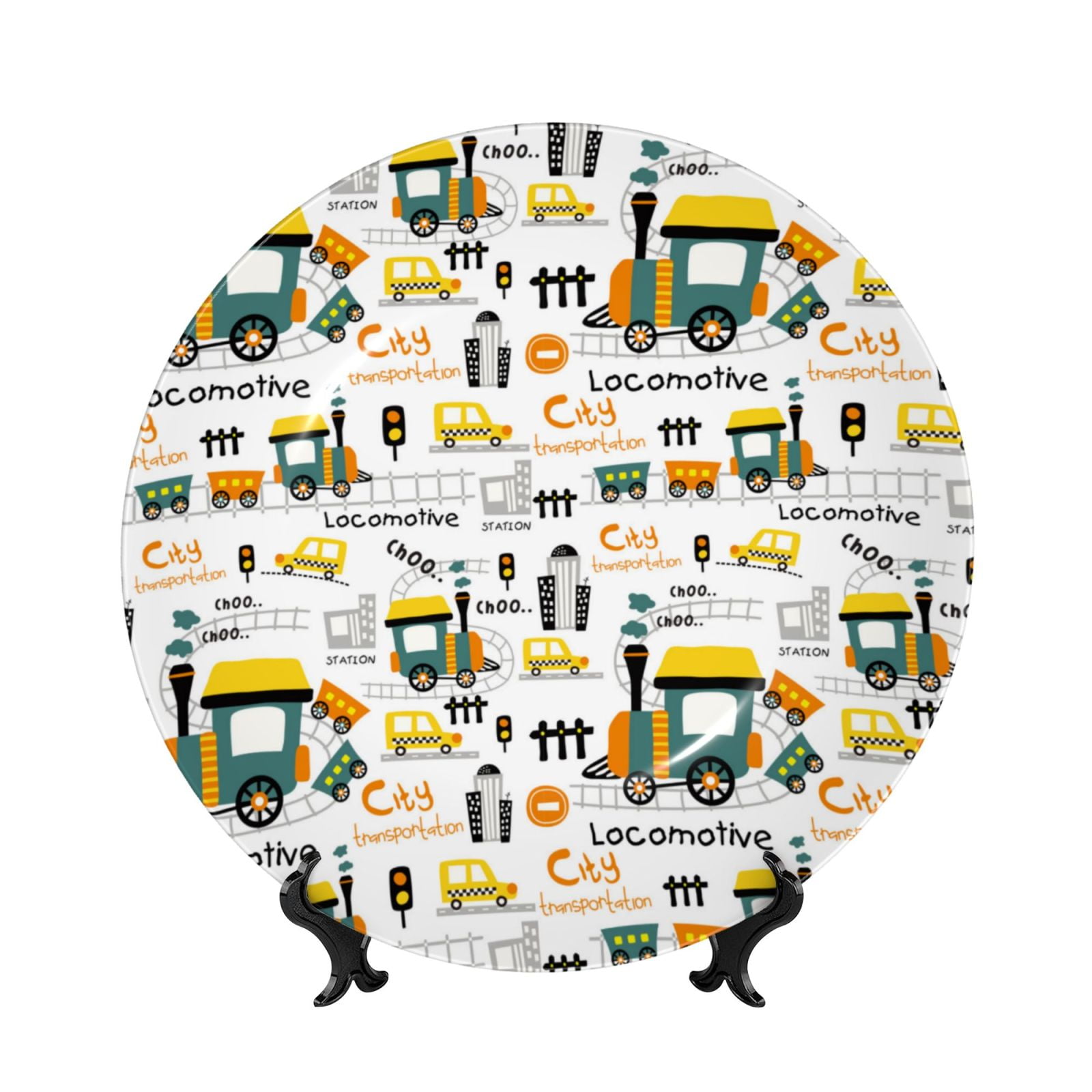 Bingfone Transportation Cartoon Print Bone China Dinner Decorative ...