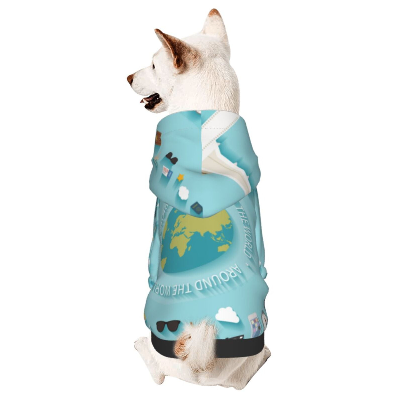 Bingfone Travelling On Airplane Dog Clothes Hoodie, Pet Winter Coat ...