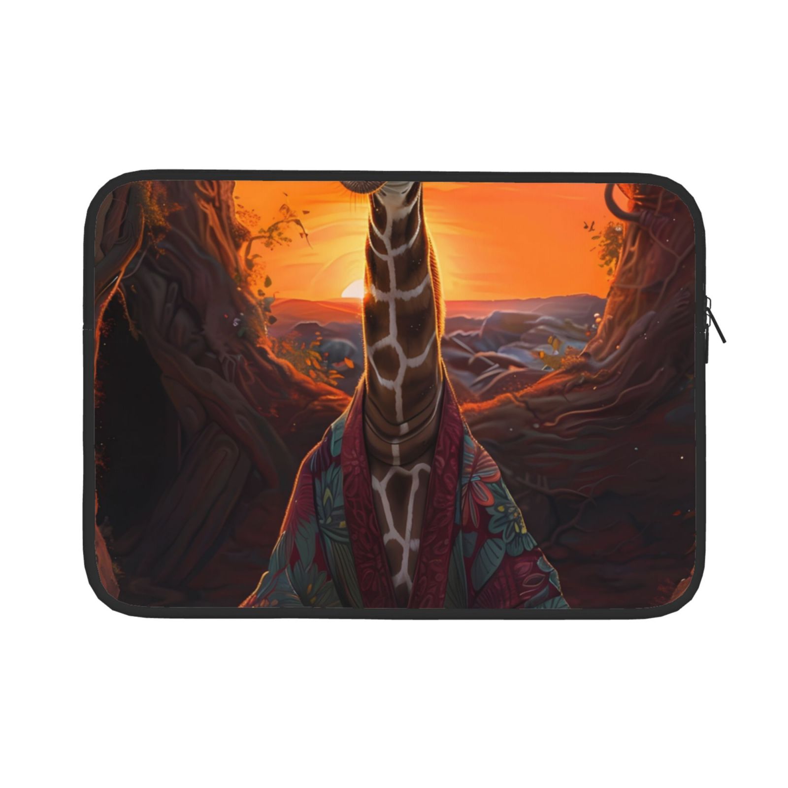 Bingfone Tree Hollow Meditating Giraffe Laptop Sleeve Case 13 inch ...