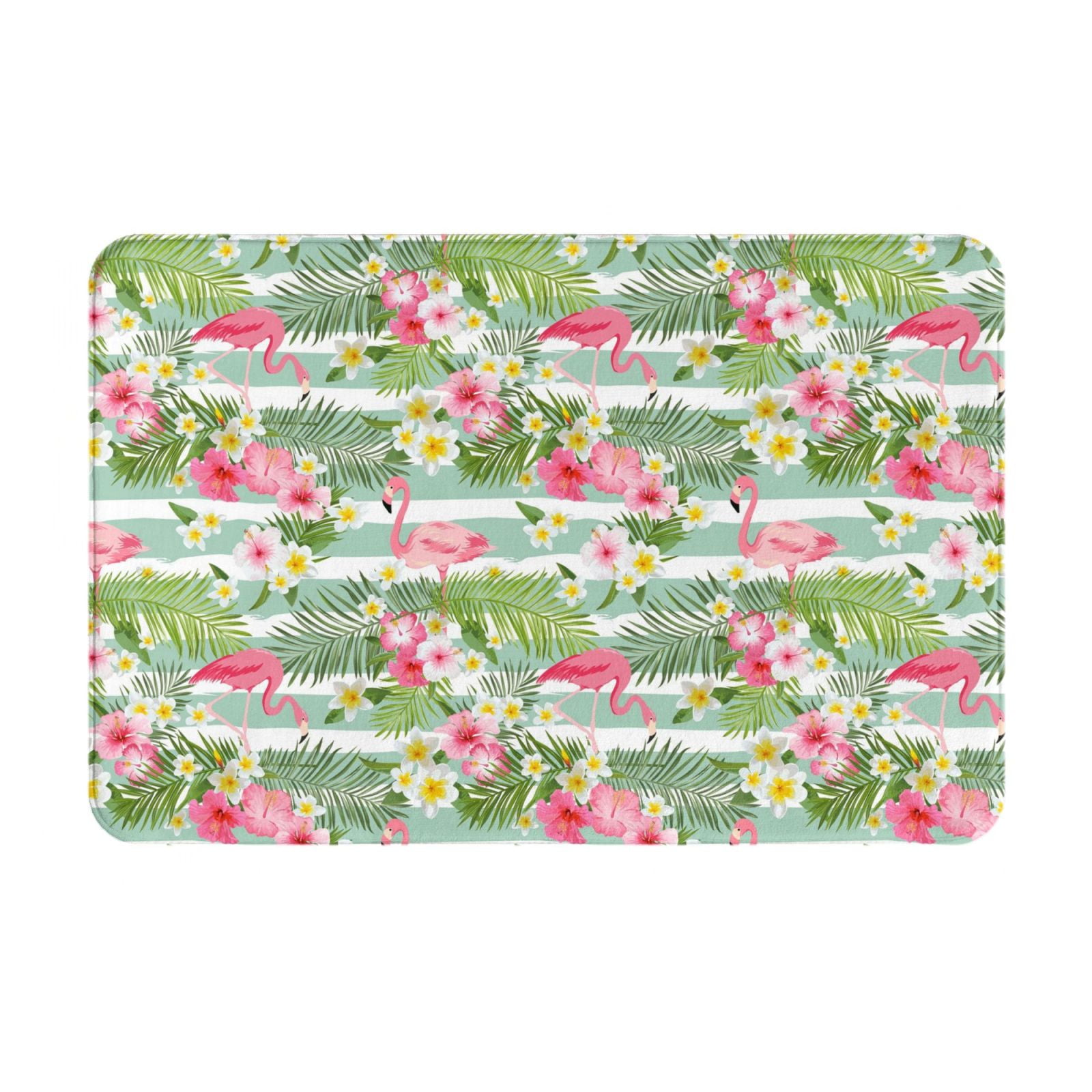 Bingfone Tropical Flamingo Door Mat 16"x24" Front Entrance Non-Slip Low ...