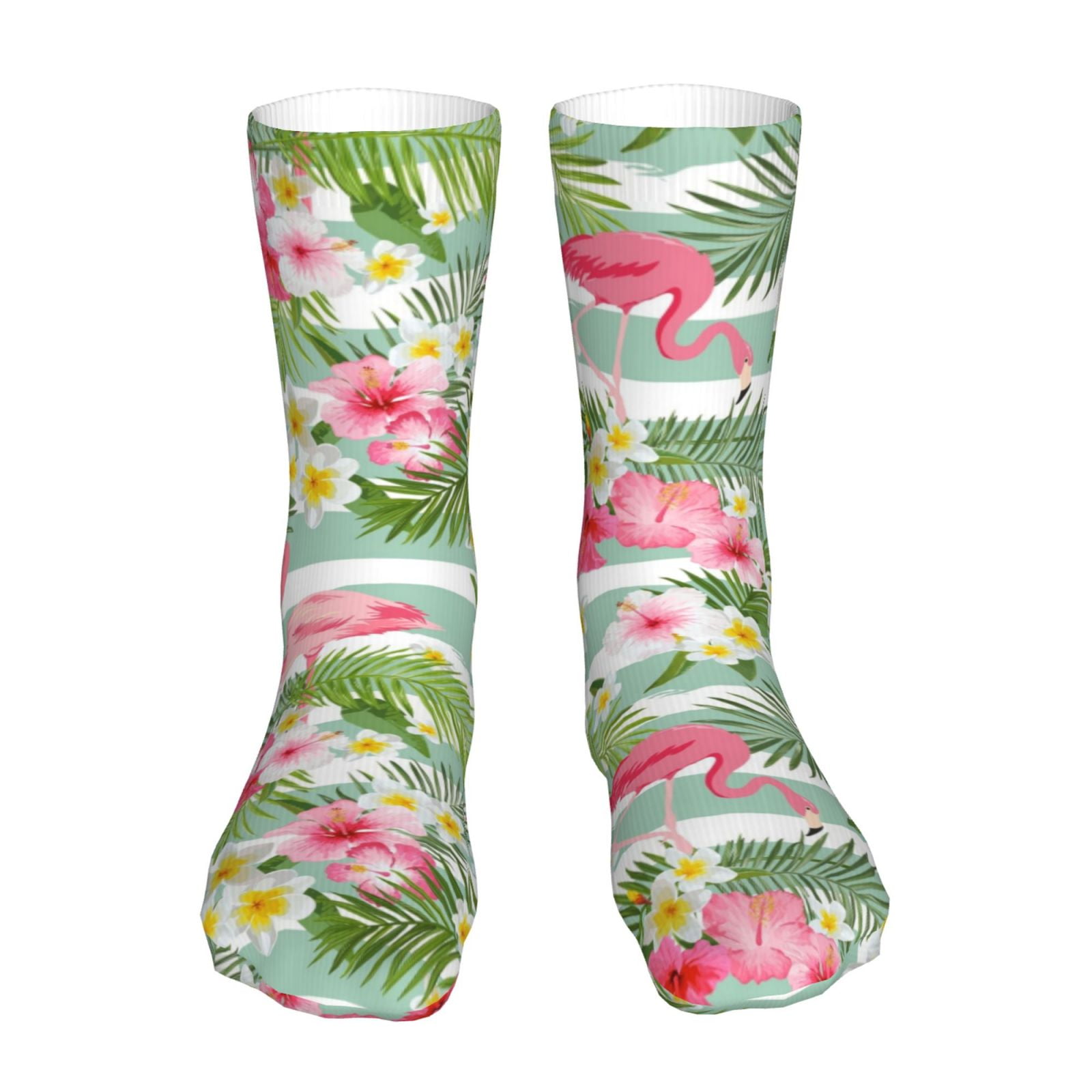 Bingfone Tropical Flamingo Prirnt Women's Men's Fun Pattern and Solid ...