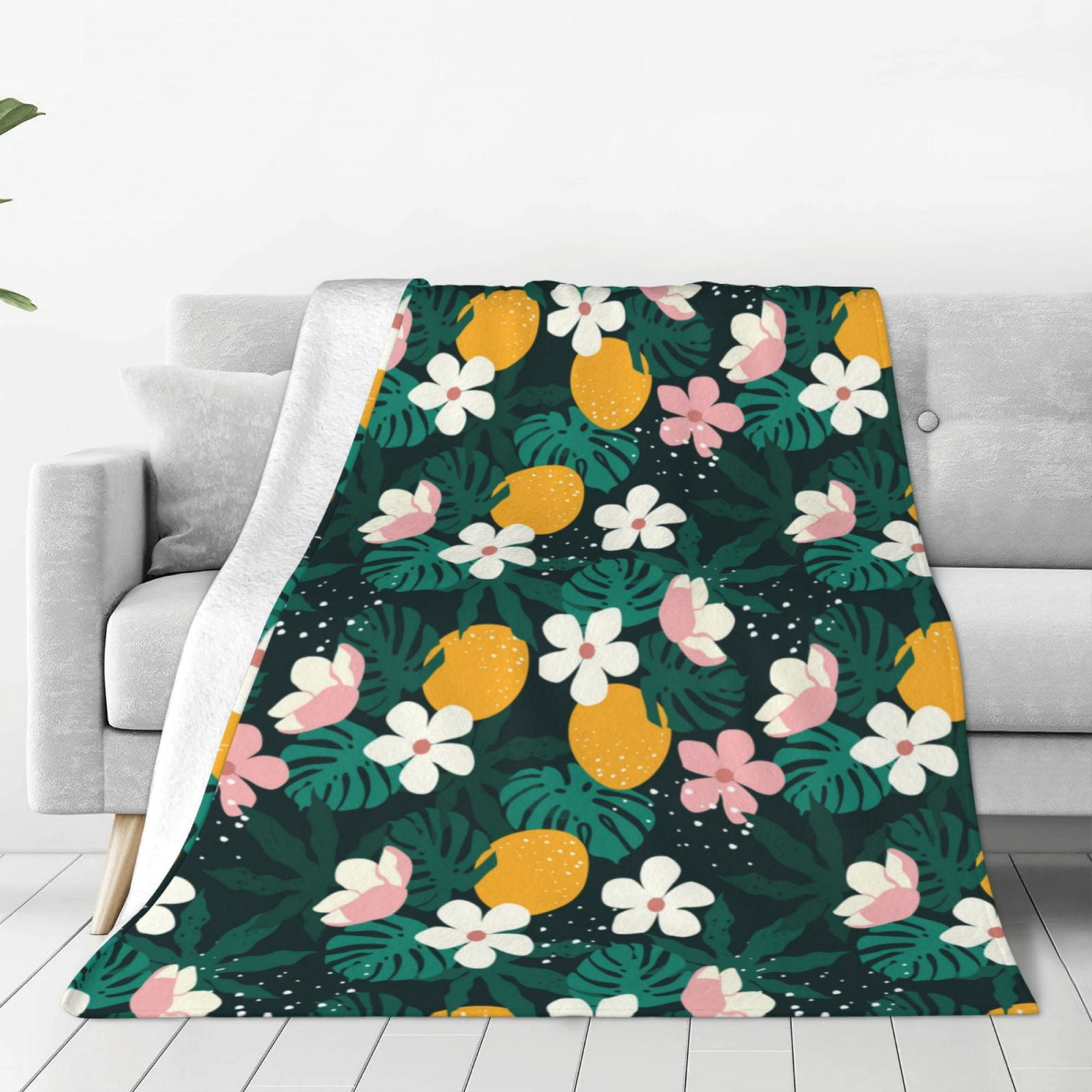 Bingfone Tropical Fruit Print Flannel Fleece Blanket Throw Blanket for ...