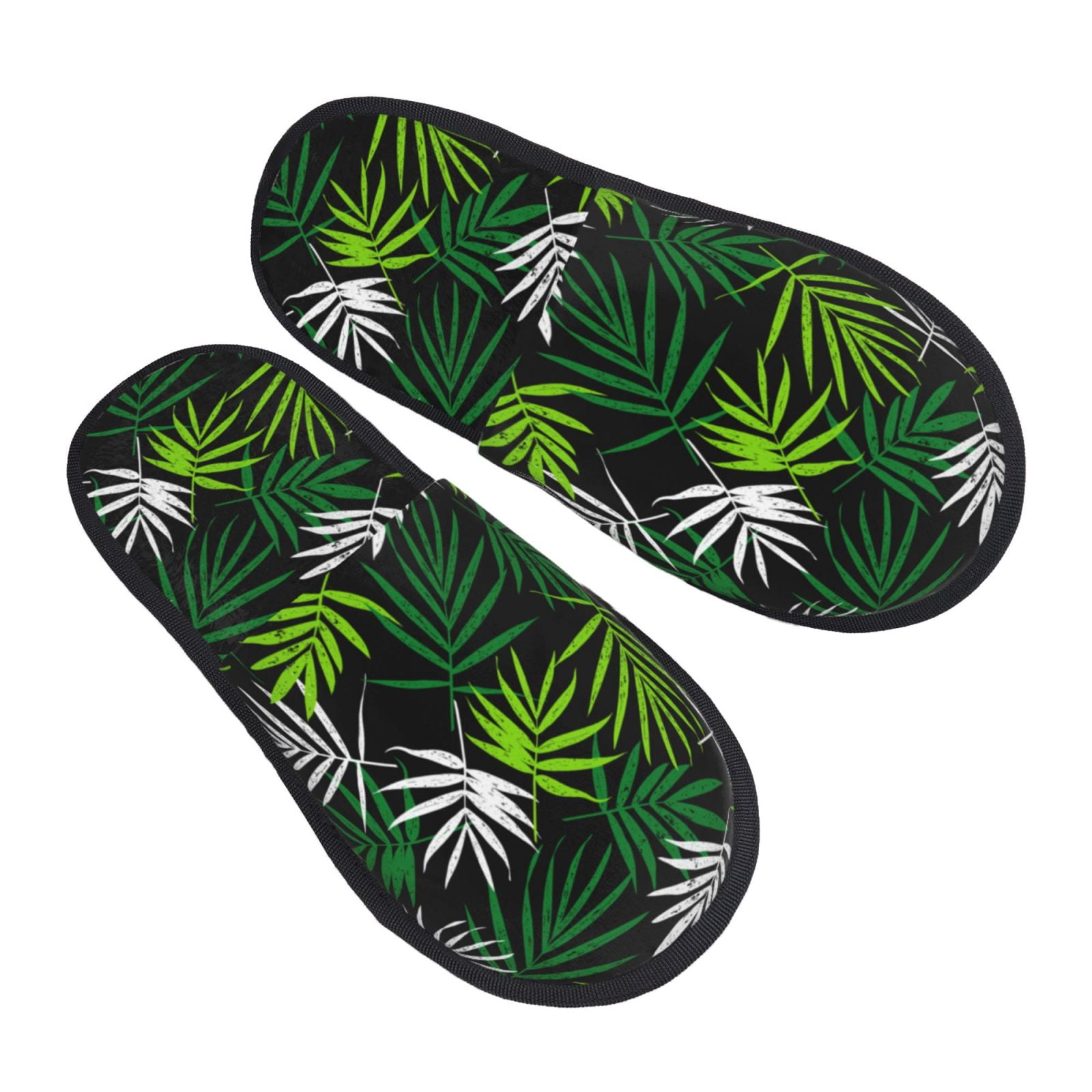 Bingfone Tropical Leaves1 House Slippers For Women Men With Soft Rubber ...