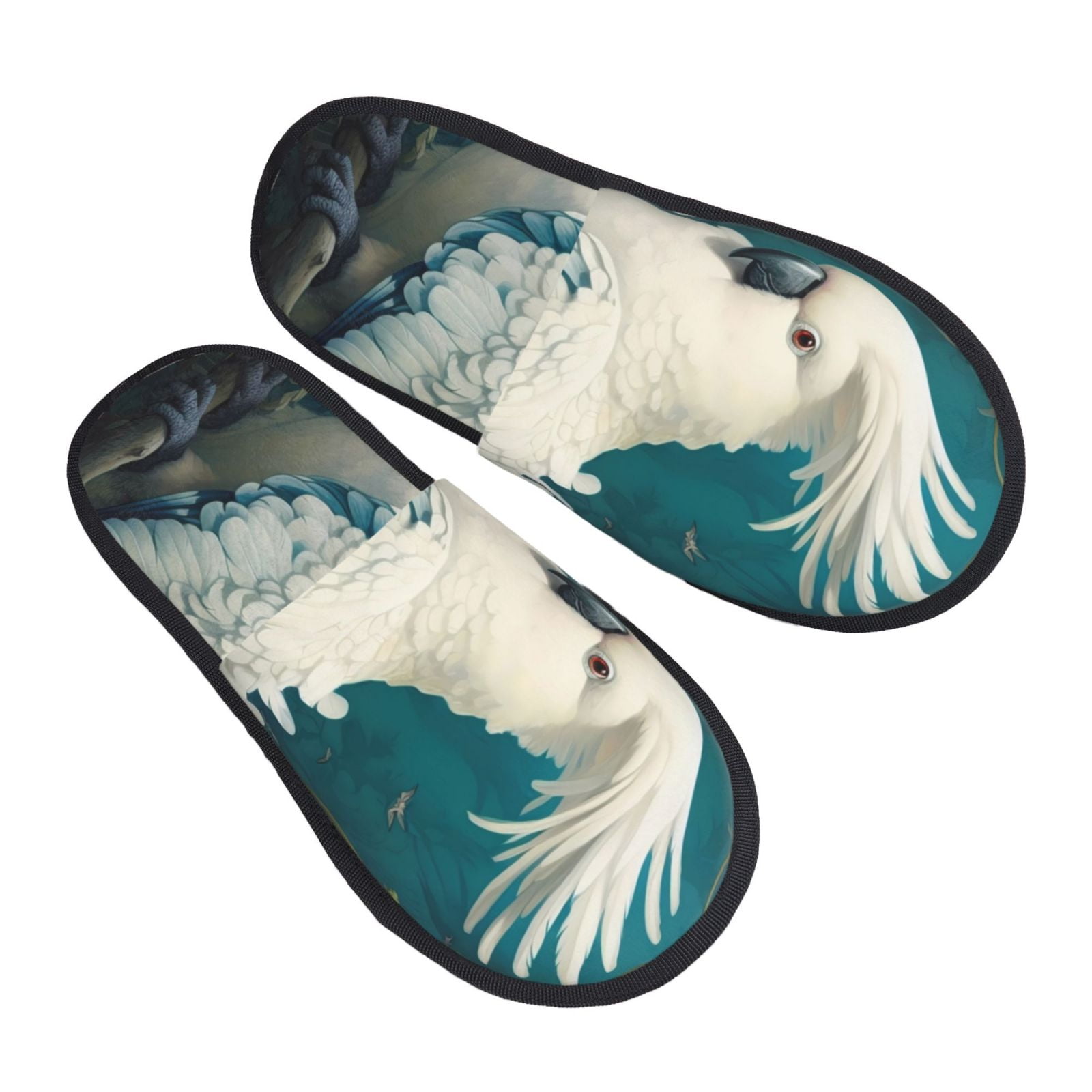 Bingfone Tropical Parrot Floral Artwork House Slippers for Women Men ...