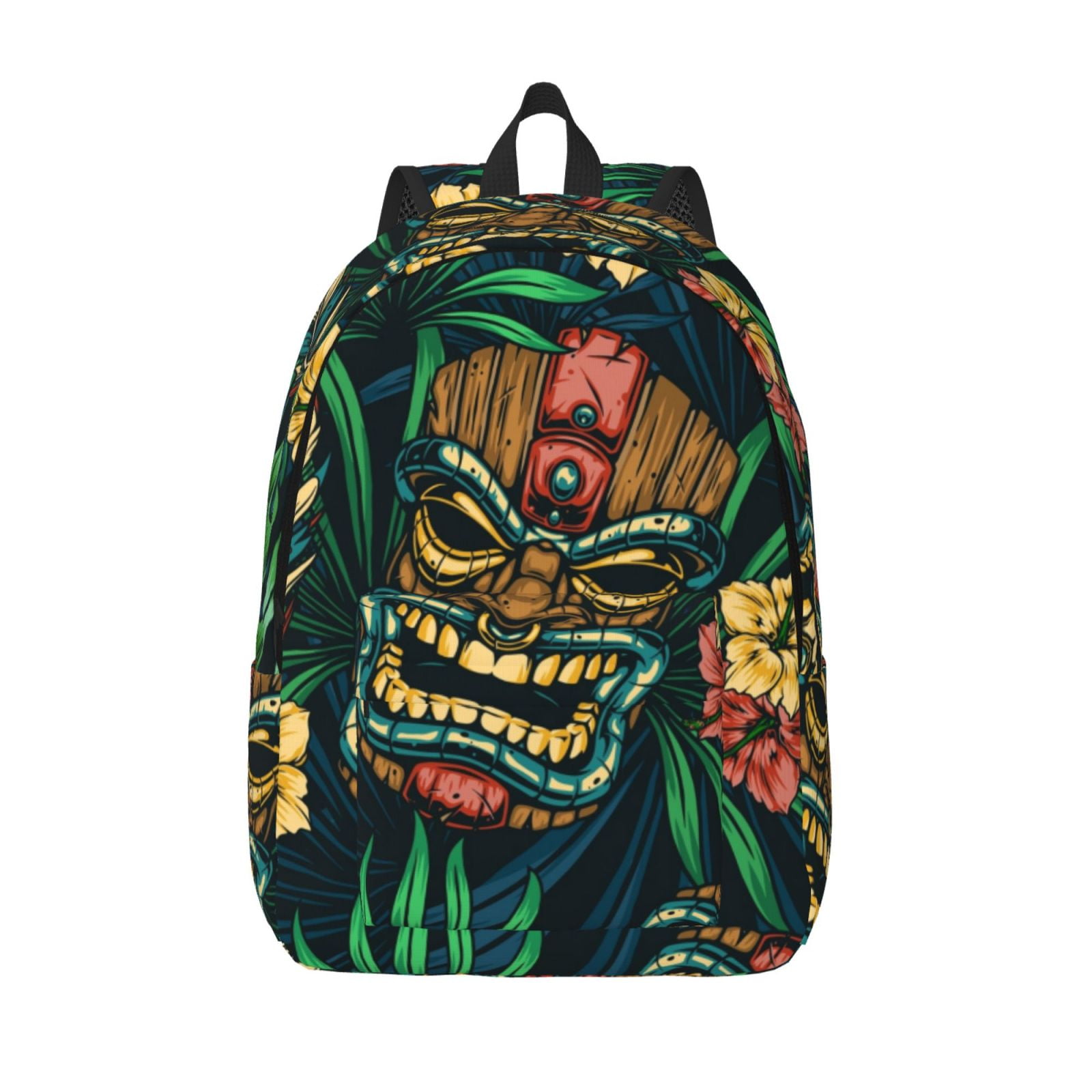 Bingfone Tropical Tribe Mask Print Canvas College Laptop Backpack ...