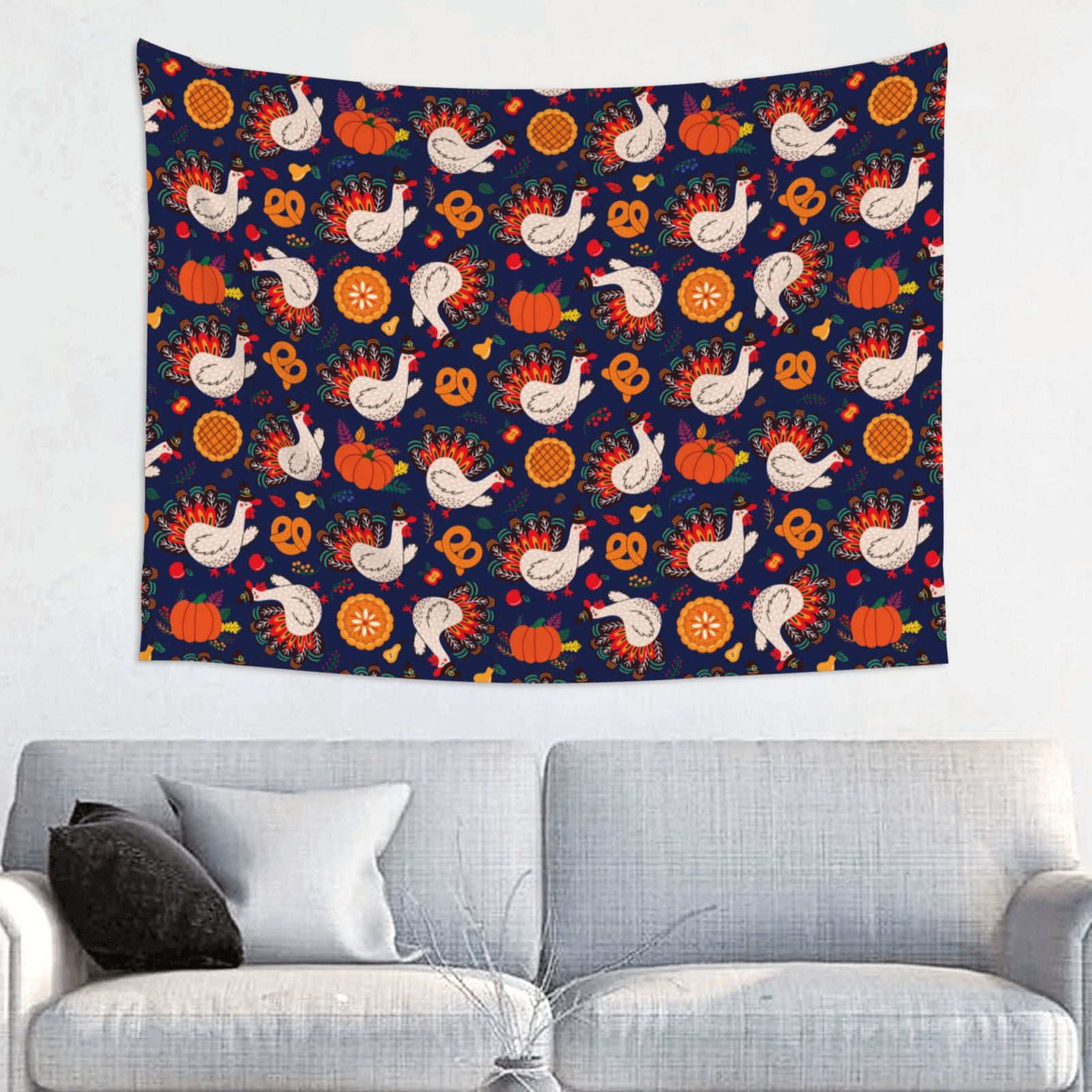 Bingfone Turkey And Thanksgiving Tapestry Wall Hanging Decor for Living ...