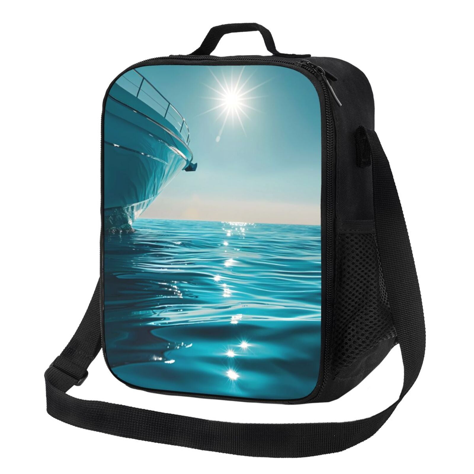 Bingfone Turquoise Ocean Reflection Reusable Insulated Lunch Bag Cooler ...