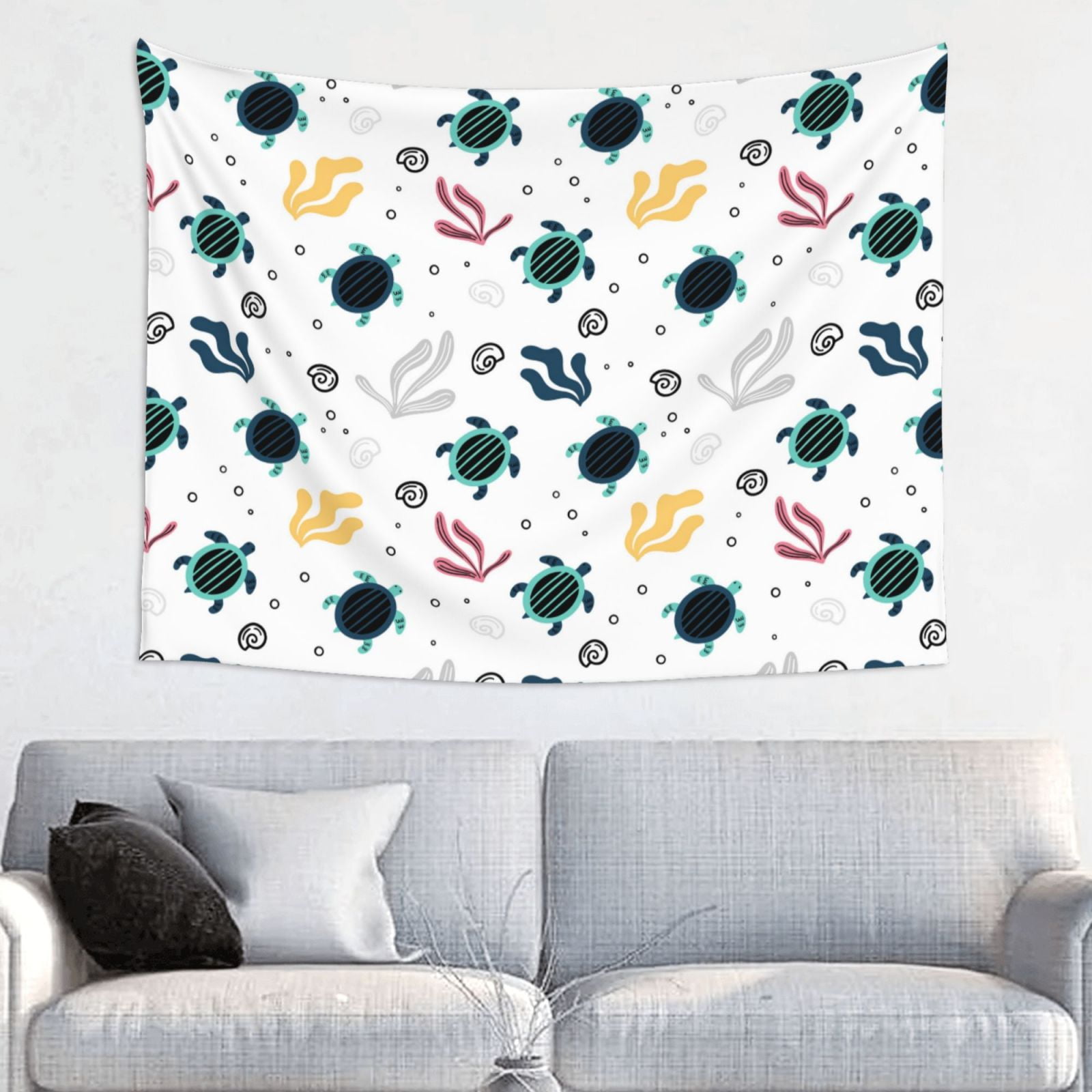 Bingfone Turtles And Corals Tapestry Wall Hanging Decor for Living Room ...