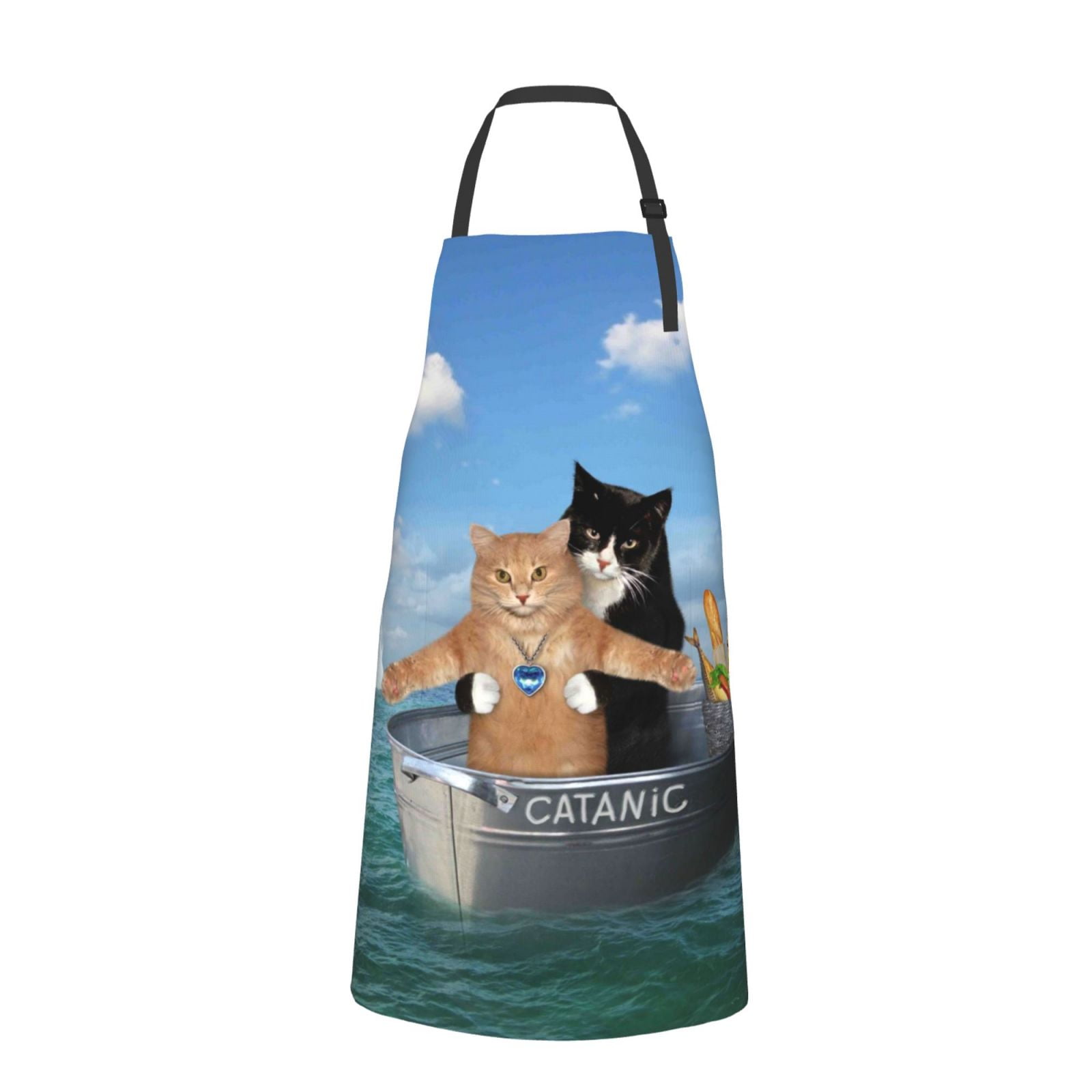 Bingfone Two Brave Cats Are Floating On The Sea Iceberg Apron Ts For Men Women Professional