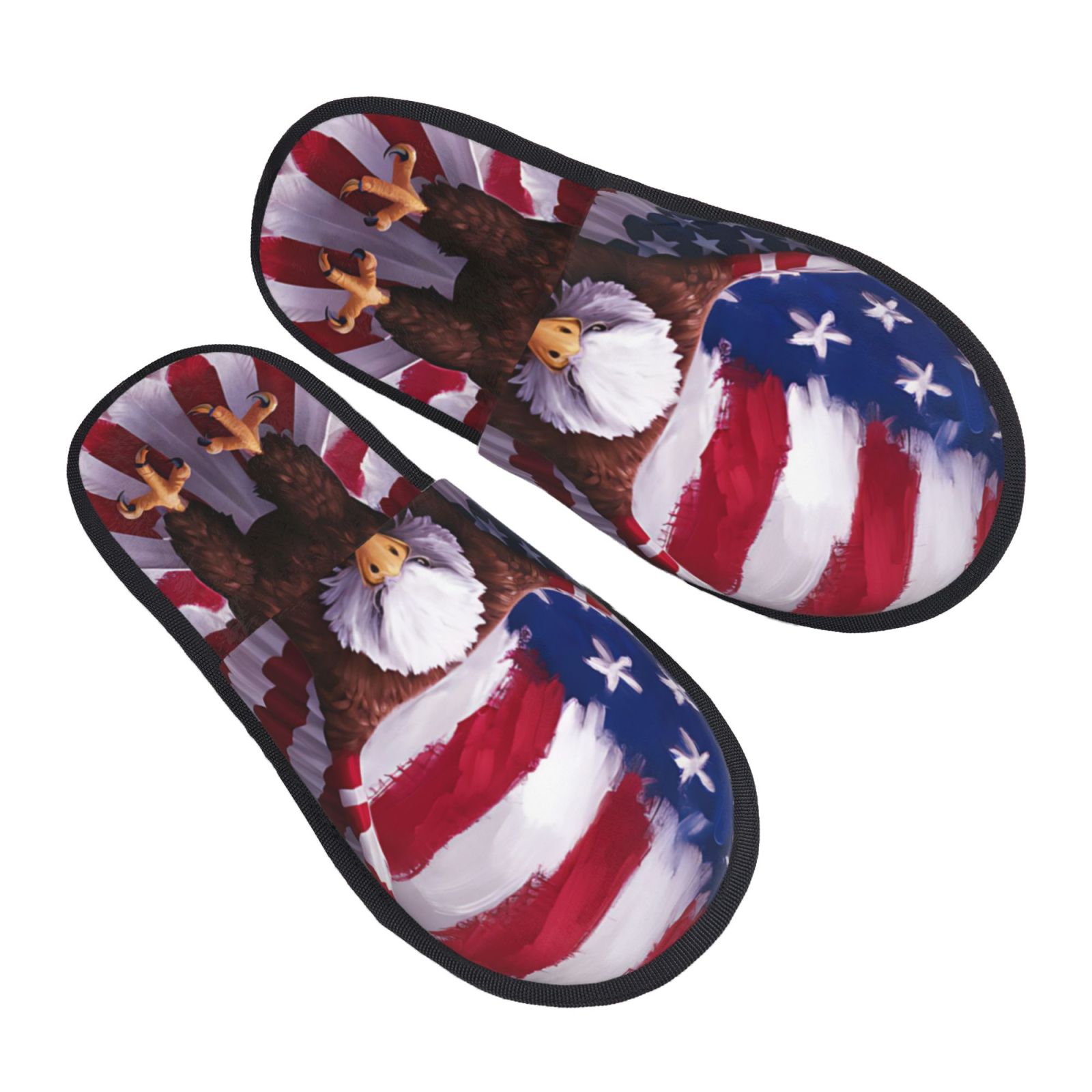 Bingfone USA Eagle with Spread Wings House Slippers for Women Men with ...