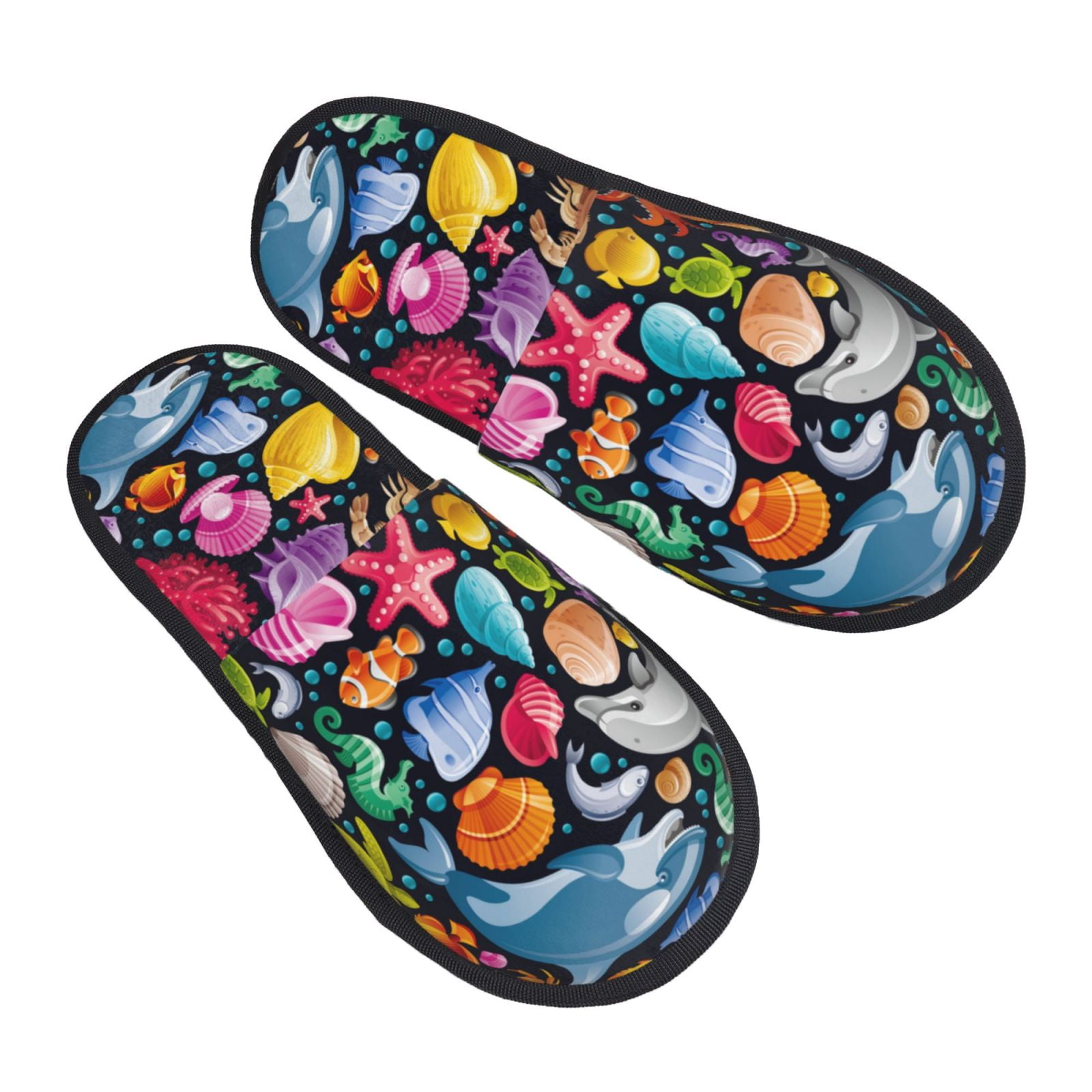 Bingfone Underwater Diving Animals House Slippers For Women Men With ...