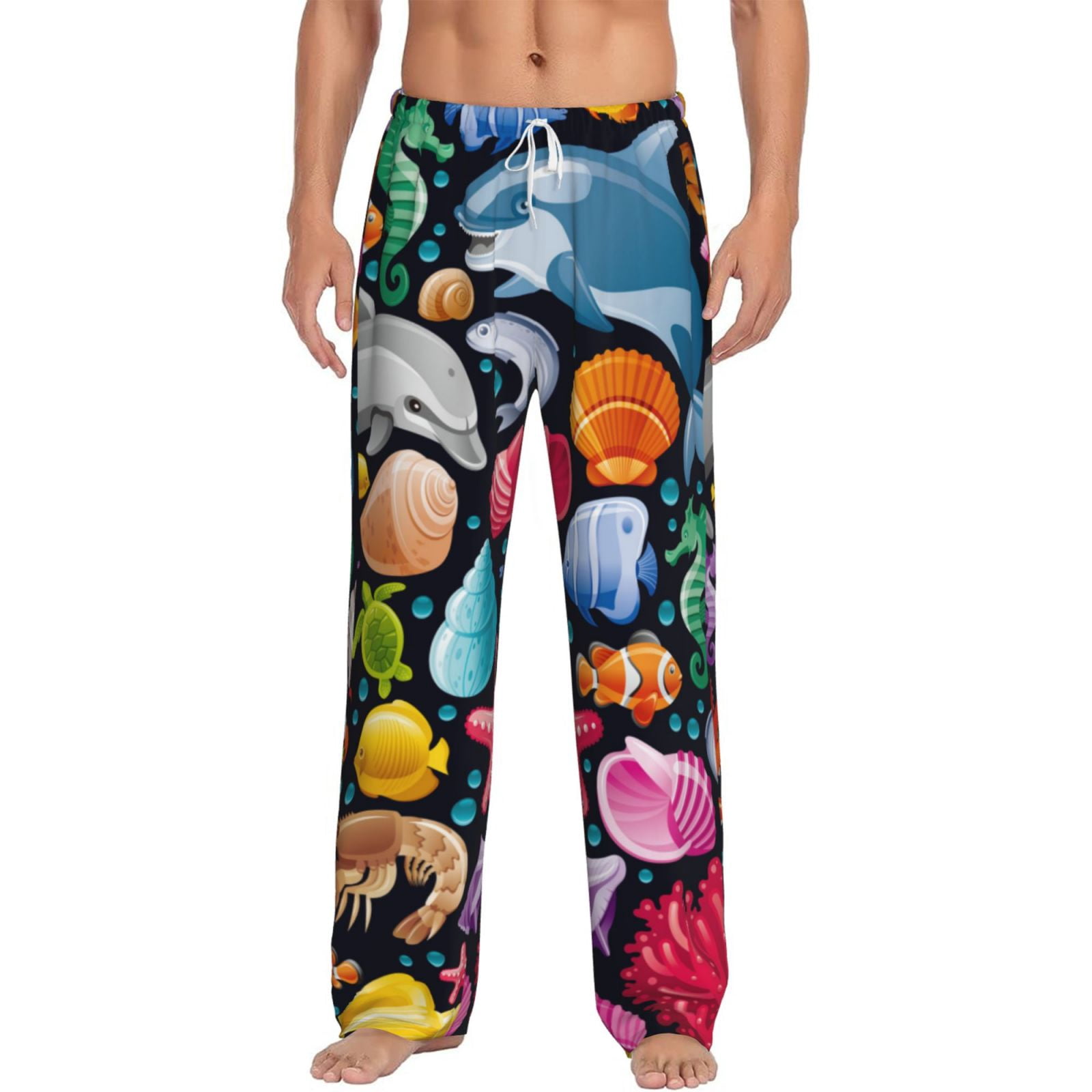 Bingfone Underwater Diving Animals Mens All Over Print Sleep Pajama ...