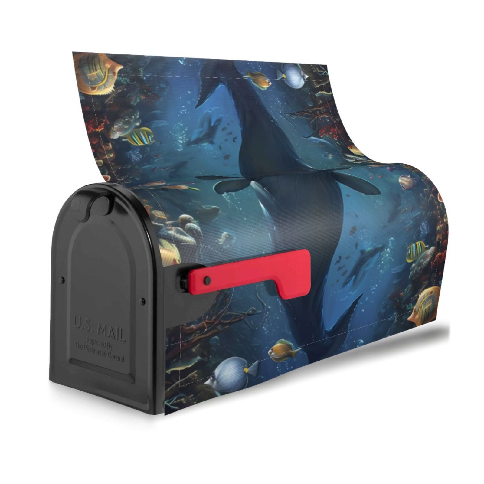Bingfone Underwater Dolphin Magnetic Mailbox Cover Standard Size for ...