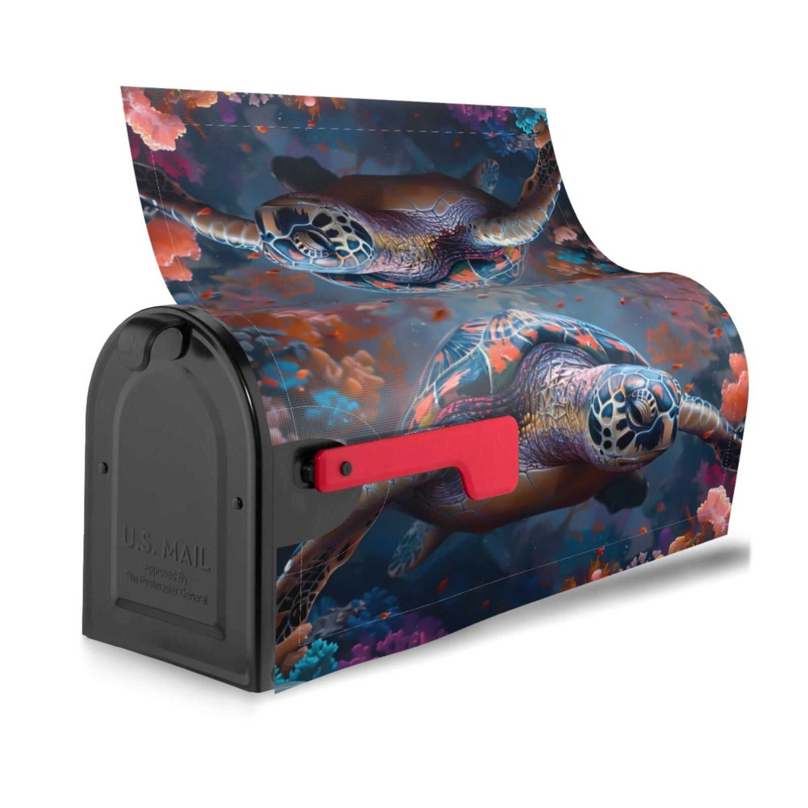 Bingfone Underwater Lazy Turtle Magnetic Mailbox Cover Standard Size ...