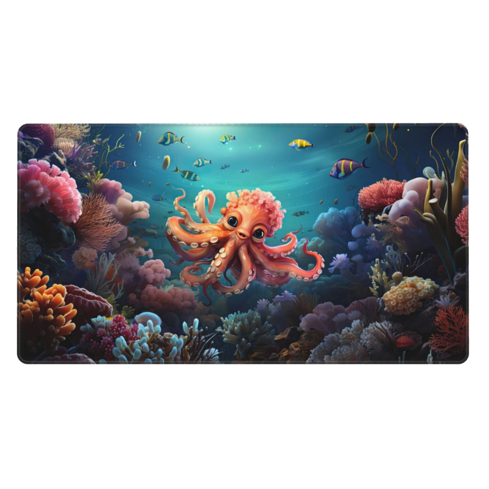 Bingfone Underwater Plant Octopus Large Gaming Mouse Pad,Extended Desk ...