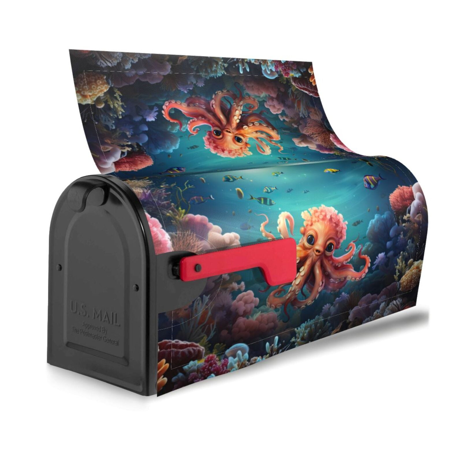 Bingfone Underwater Plant Octopus Magnetic Mailbox Cover Standard Size ...