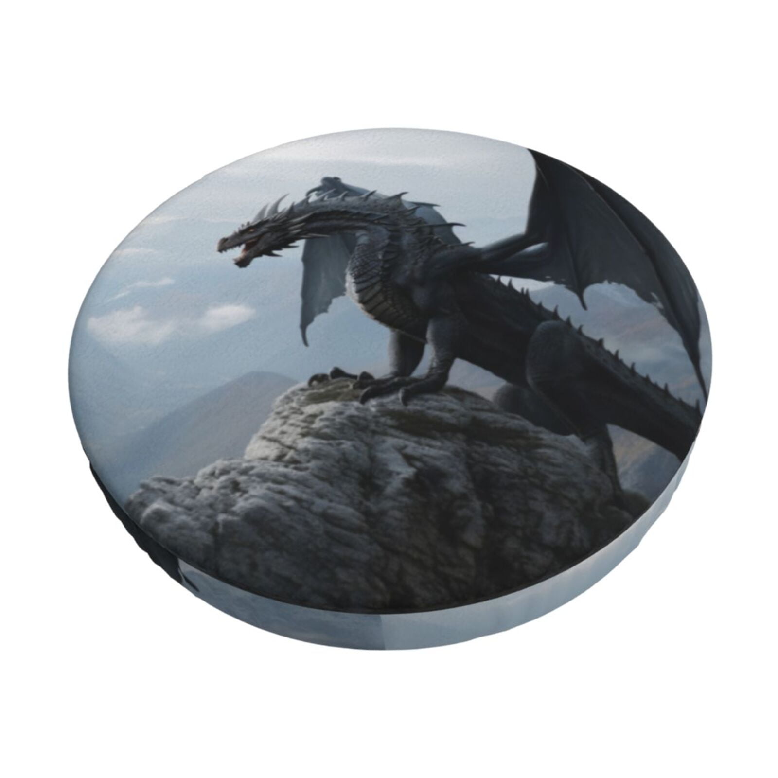 Bingfone Valley Gray Dragon Padded Round Bar Stool Cover Cushion with ...