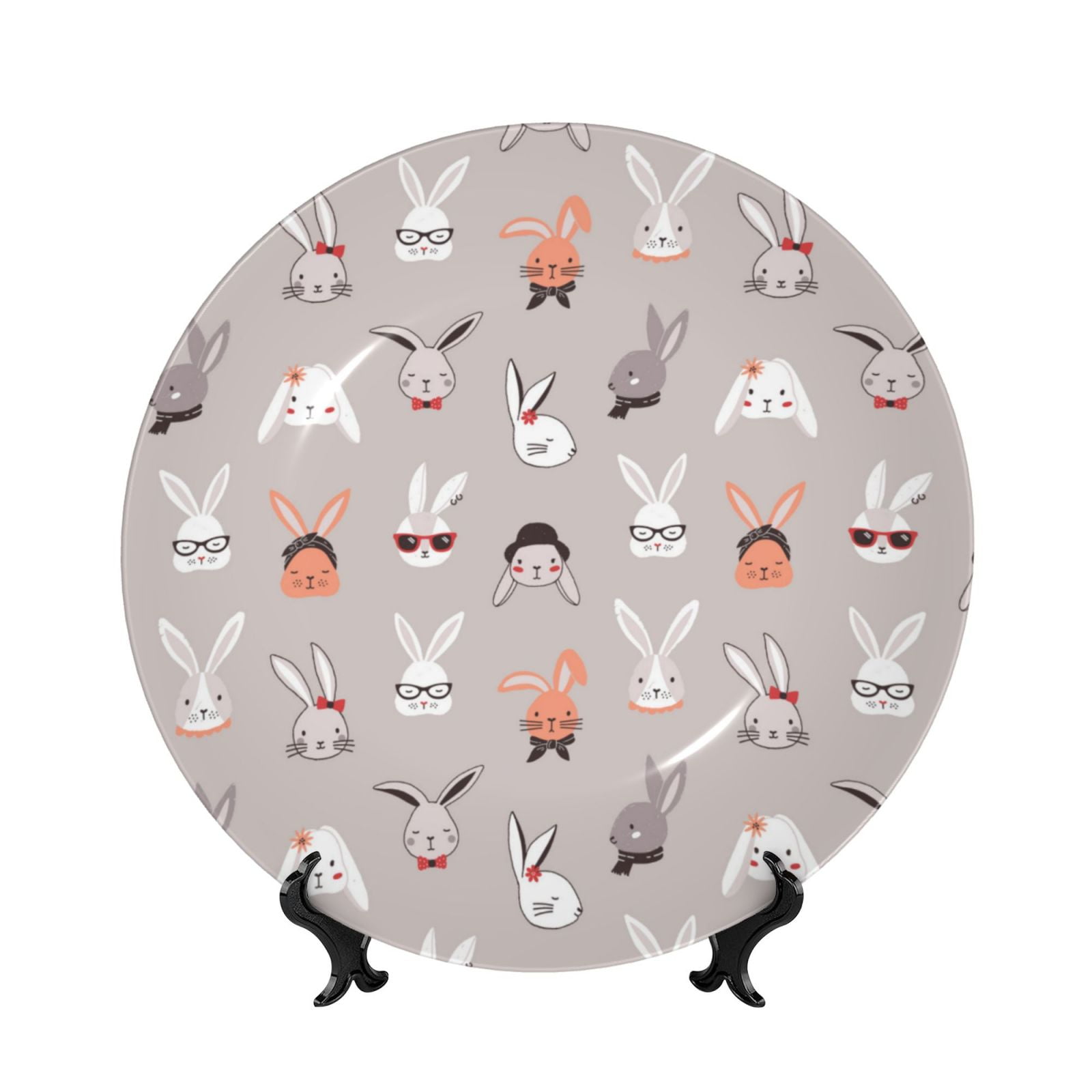 Bingfone Various Rabbits Print Bone China Dinner Decorative Plates ...