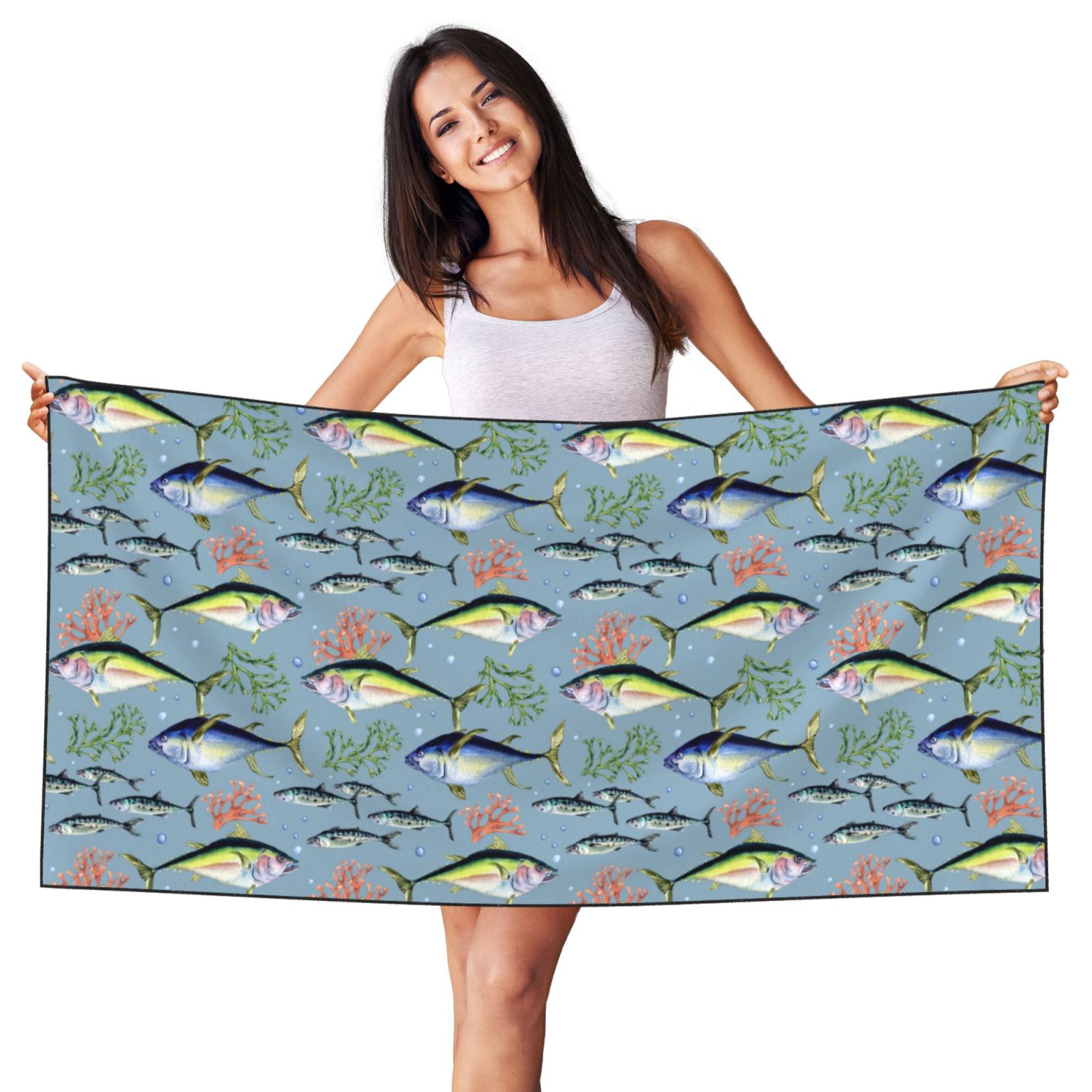 Bingfone Various Wild Sea Fish Oversized 27.7x55 Inches Beach Towel ...