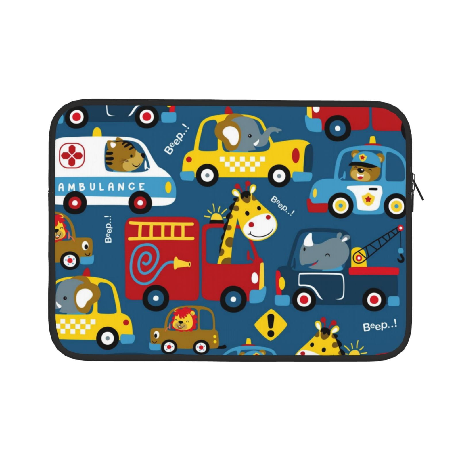 Bingfone Vehicles Cartoon With Funny Drivers Laptop Sleeve Case 15 Inch ...
