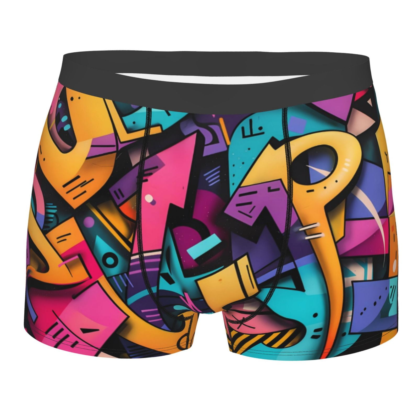 Bingfone Vibrant Graffiti Urban Art Men's Underwear - Casual Stretch ...