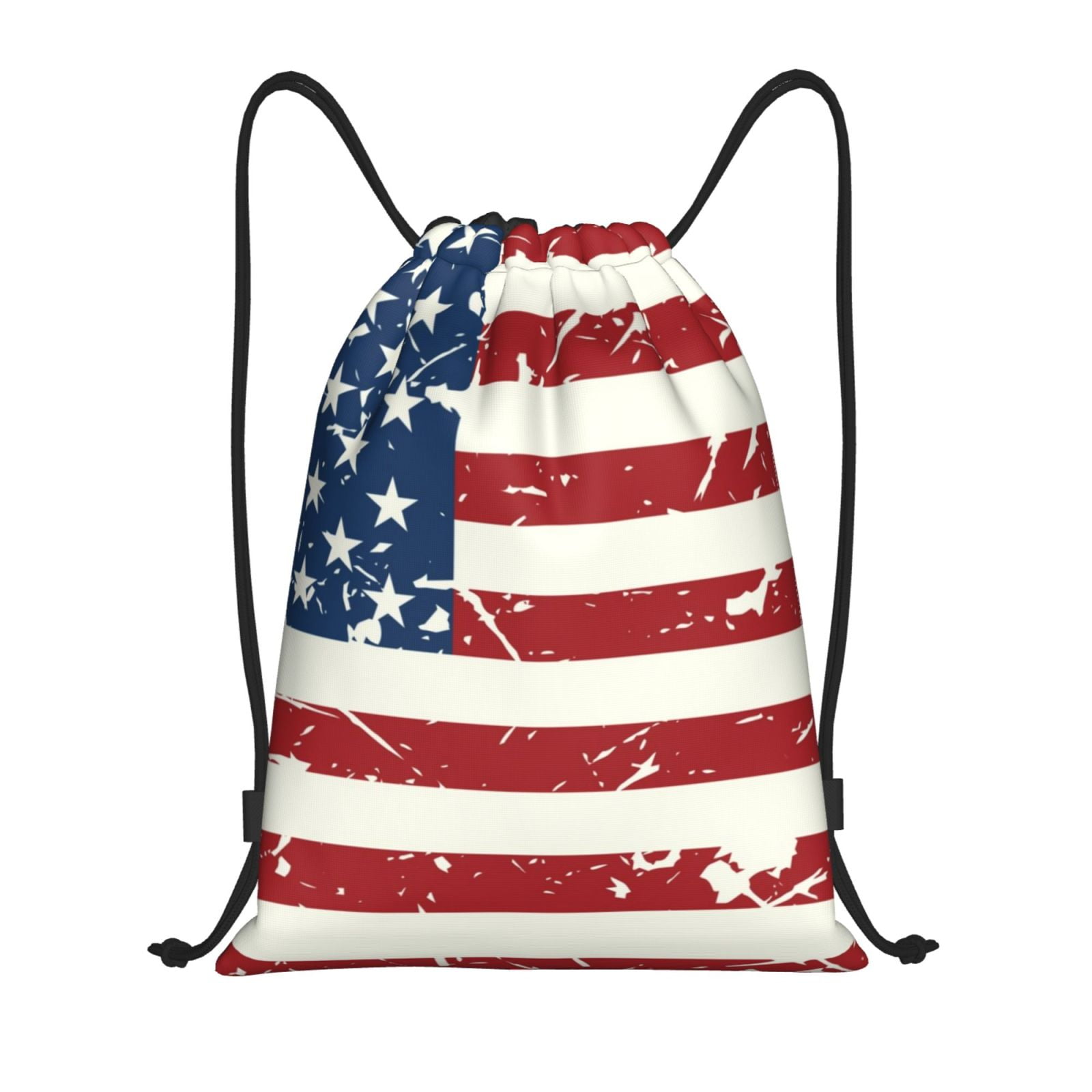 Bingfone Vintage American Flag Drawstrings Backpacks Bags for Men Women ...