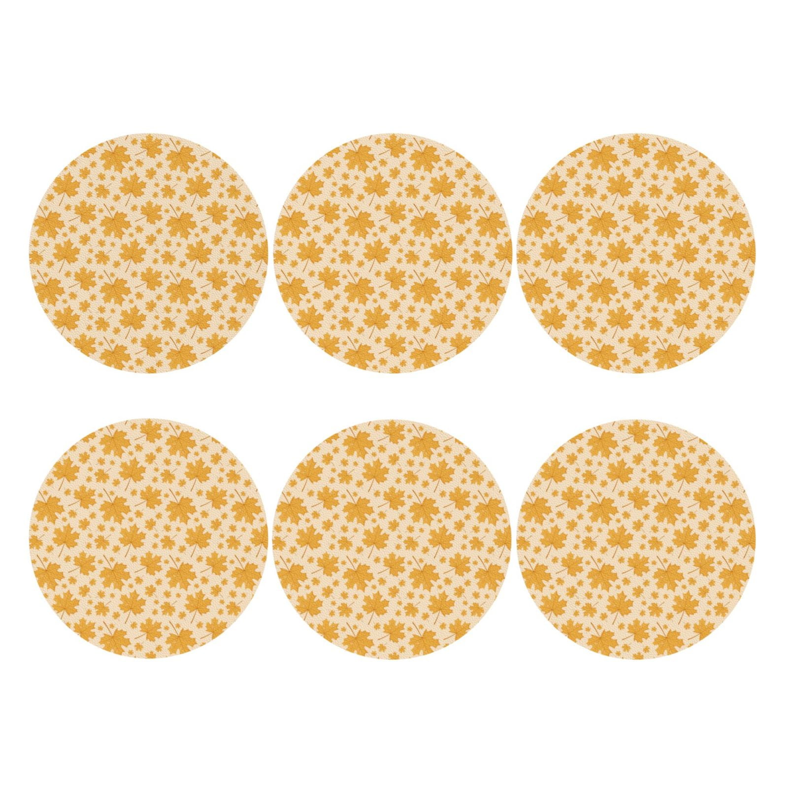 Bingfone Vintage Autumn Fall Yellow Leaves Leather Drinks Coasters with ...