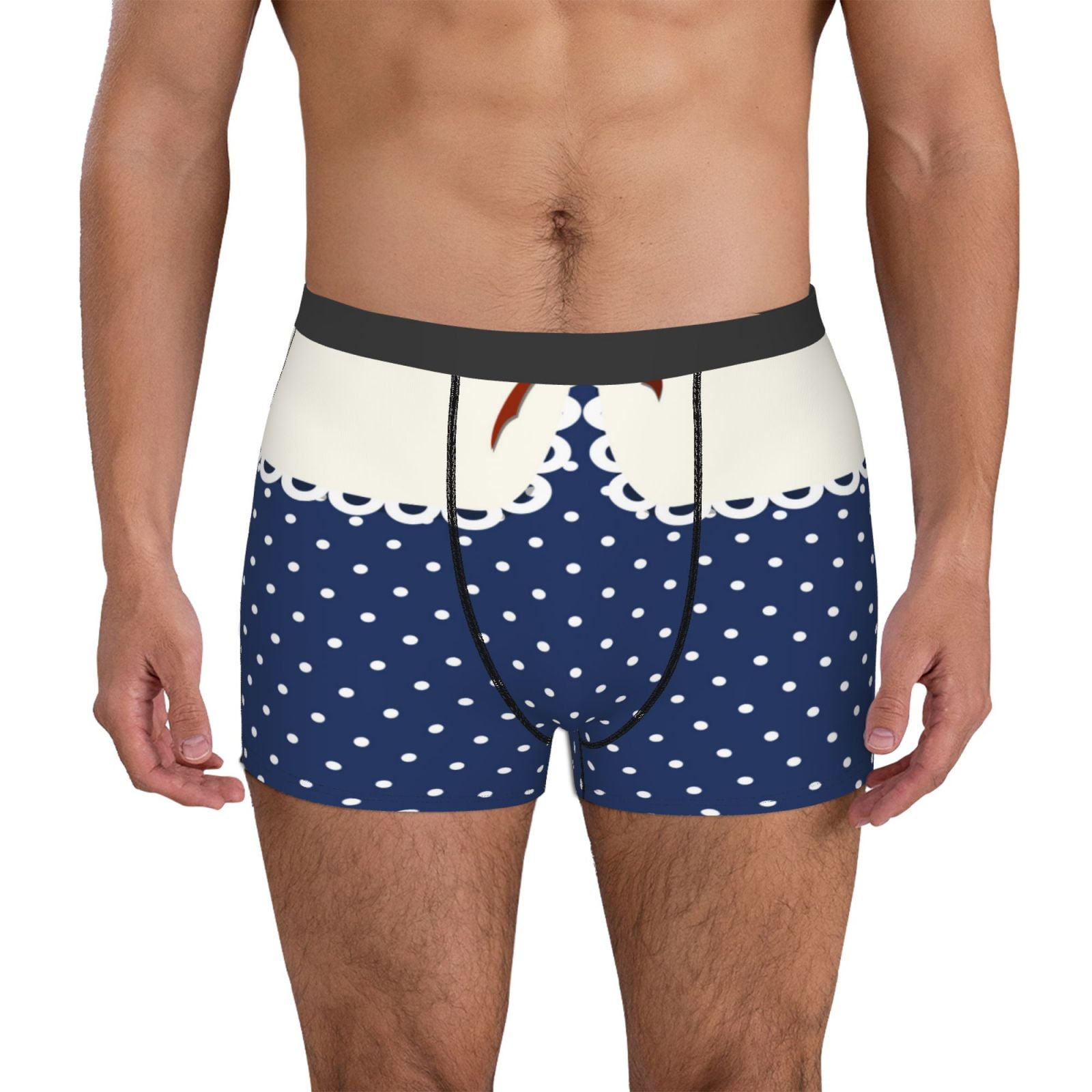 Bingfone Vintage Blue Polka-dot Men's Underwear - Casual Stretch Boxer ...