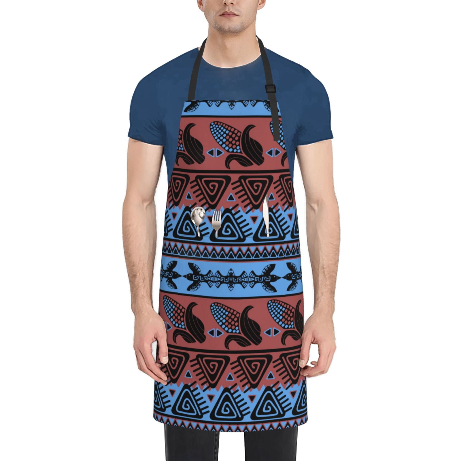 Bingfone Vintage Corn Pattern in Red Blue Apron Gifts For Men, Women ...