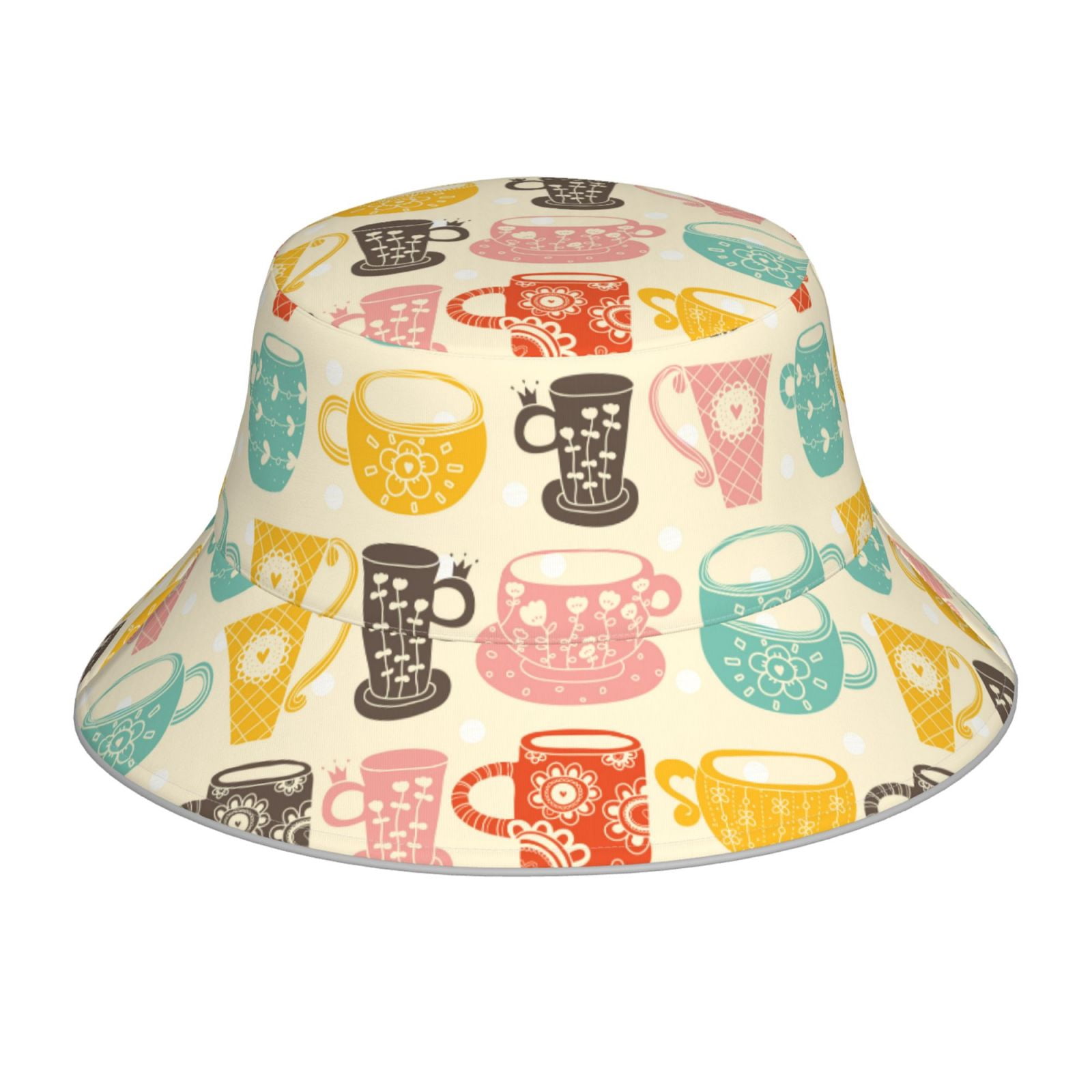 Bingfone Vintage Cup Bucket Hat For Men Women,Packable Reversible ...
