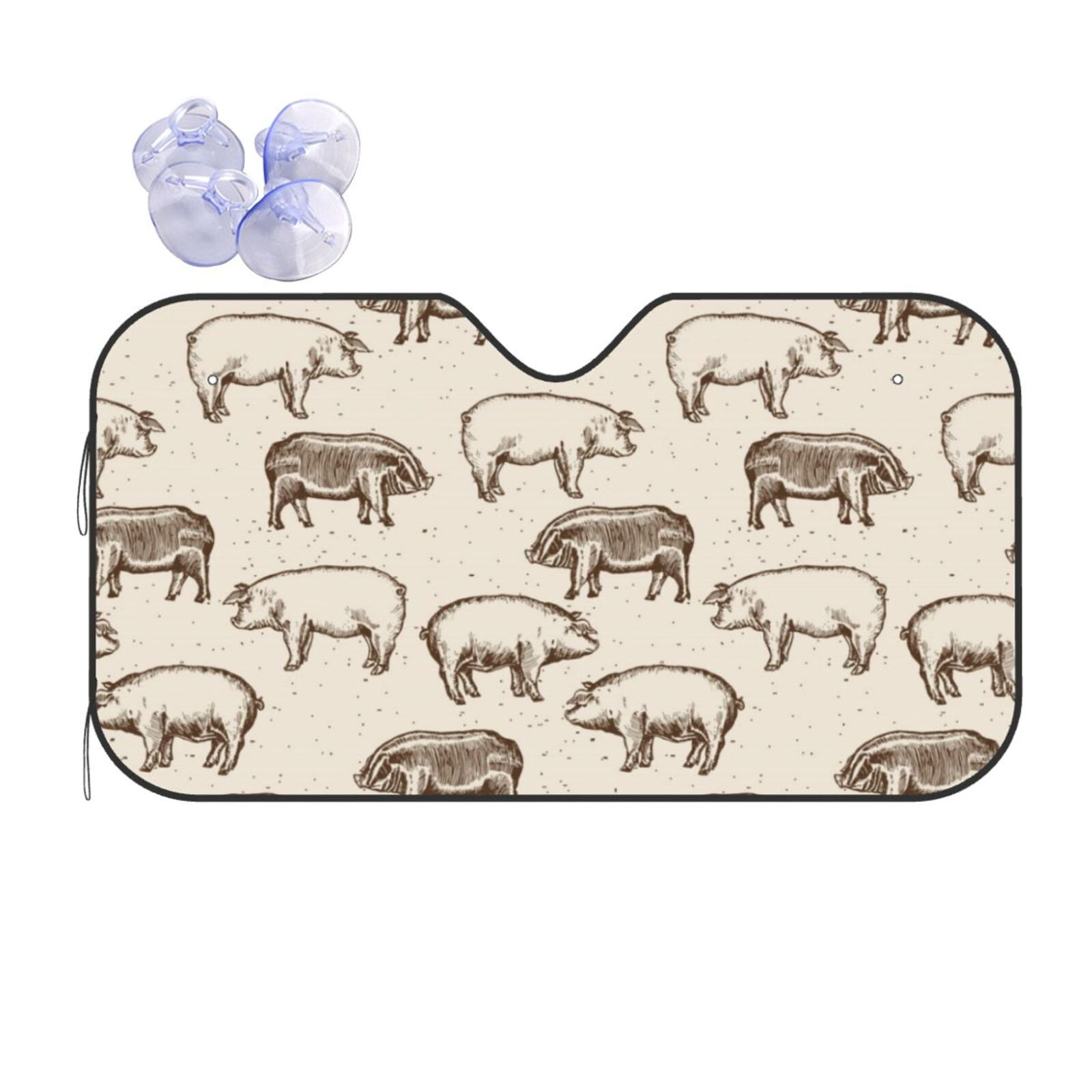 Bingfone Vintage Farm Pigs Car Windshield Sun Shade Protector Keep Your ...