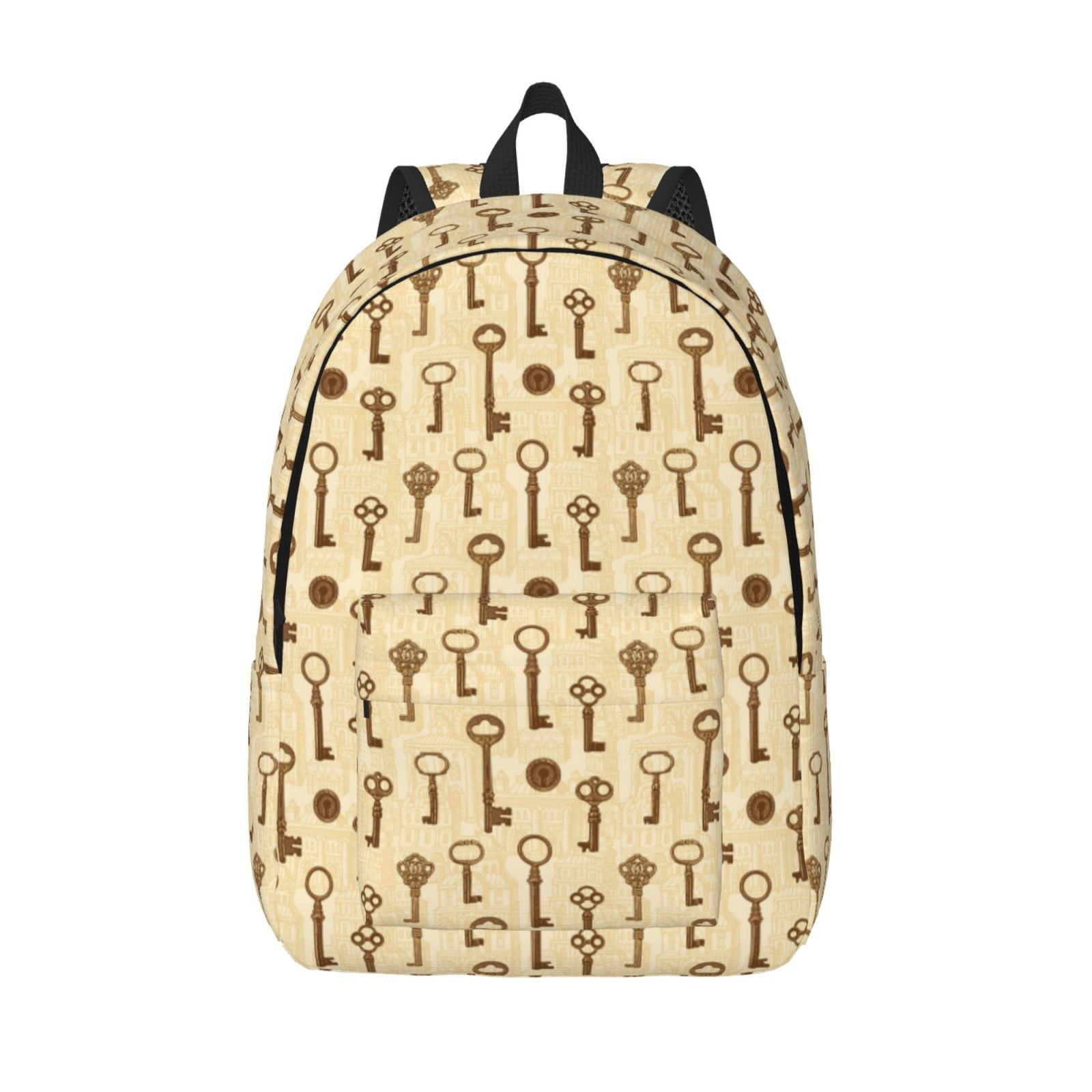Bingfone Vintage Keys Print Canvas College Laptop Backpack, Large ...