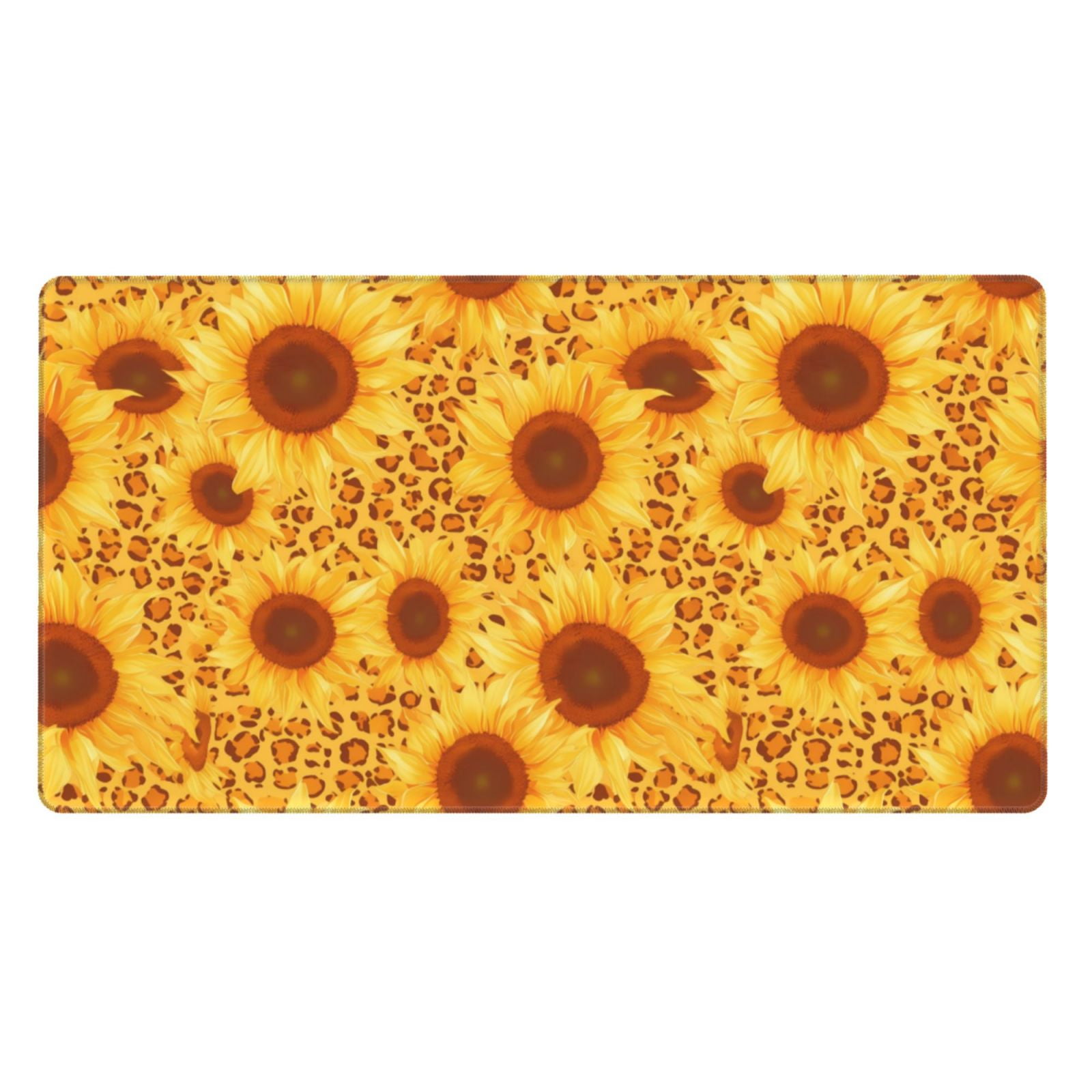 Bingfone Vintage Leopard Print Sunflower Large Gaming Mouse Pad ...