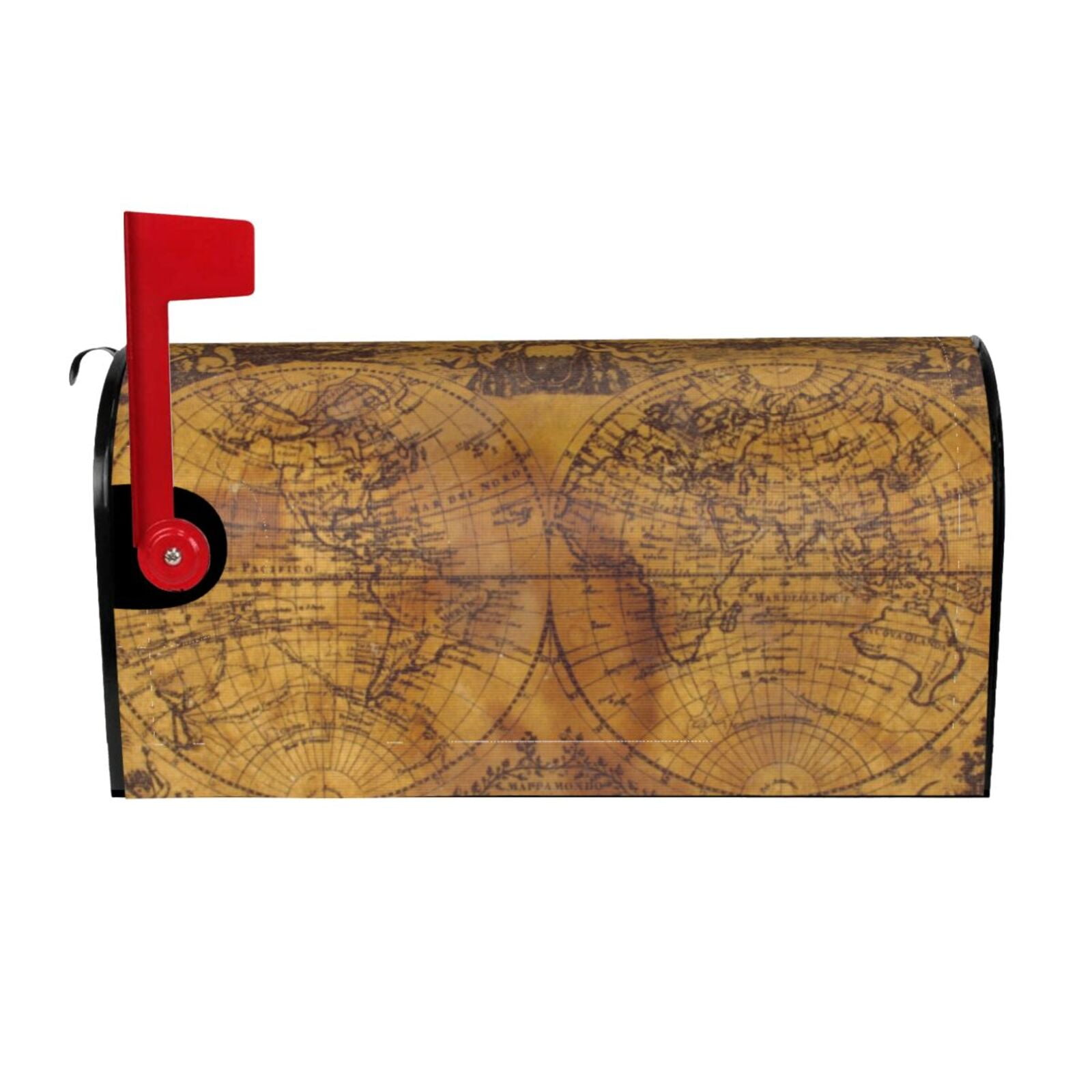 Bingfone Vintage Map Magnetic Mailbox Cover Standard Size For Garden ...