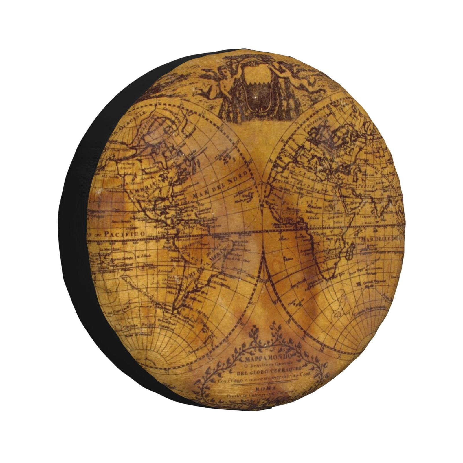 Bingfone Vintage Map Spare Tire Cover Weatherproof Universal Wheel ...