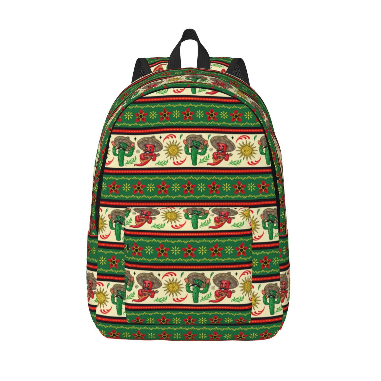 Bingfone Vintage Mexican Print Canvas College Laptop Backpack, Large ...