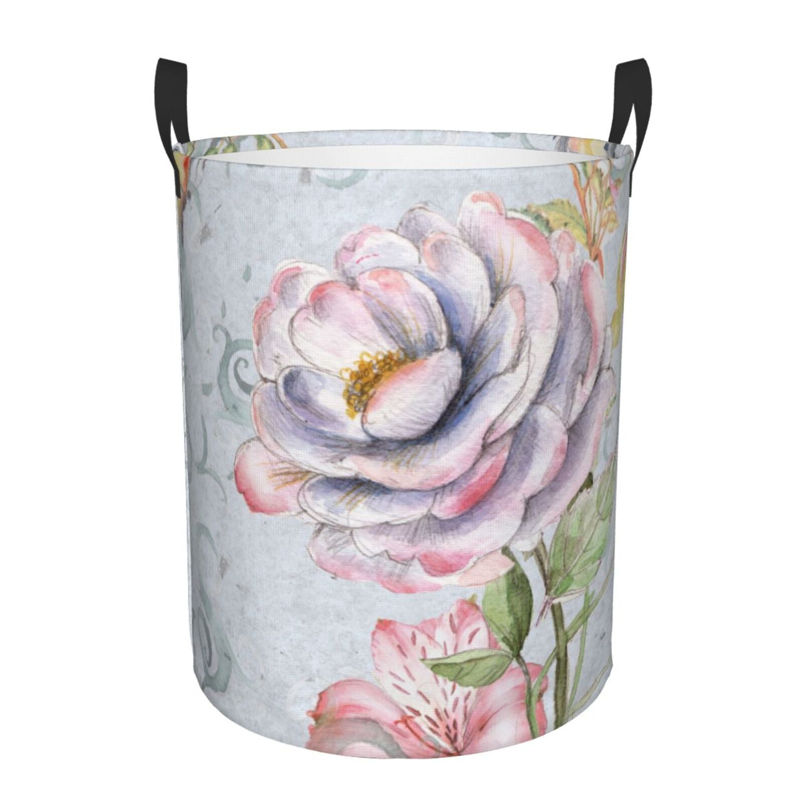 Bingfone Vintage Rose Waterproof Foldable Laundry Hamper Bucket With ...