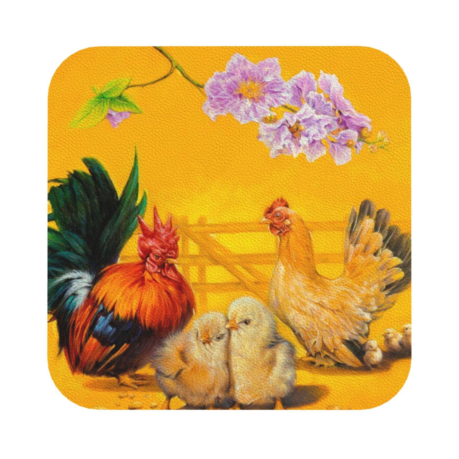 Bingfone Vintage The Chicken Family Rooster Hen And Chicks Leather ...